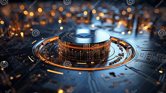 Futuristic Central Processing Unit Ai Generated Image Background Stock ...