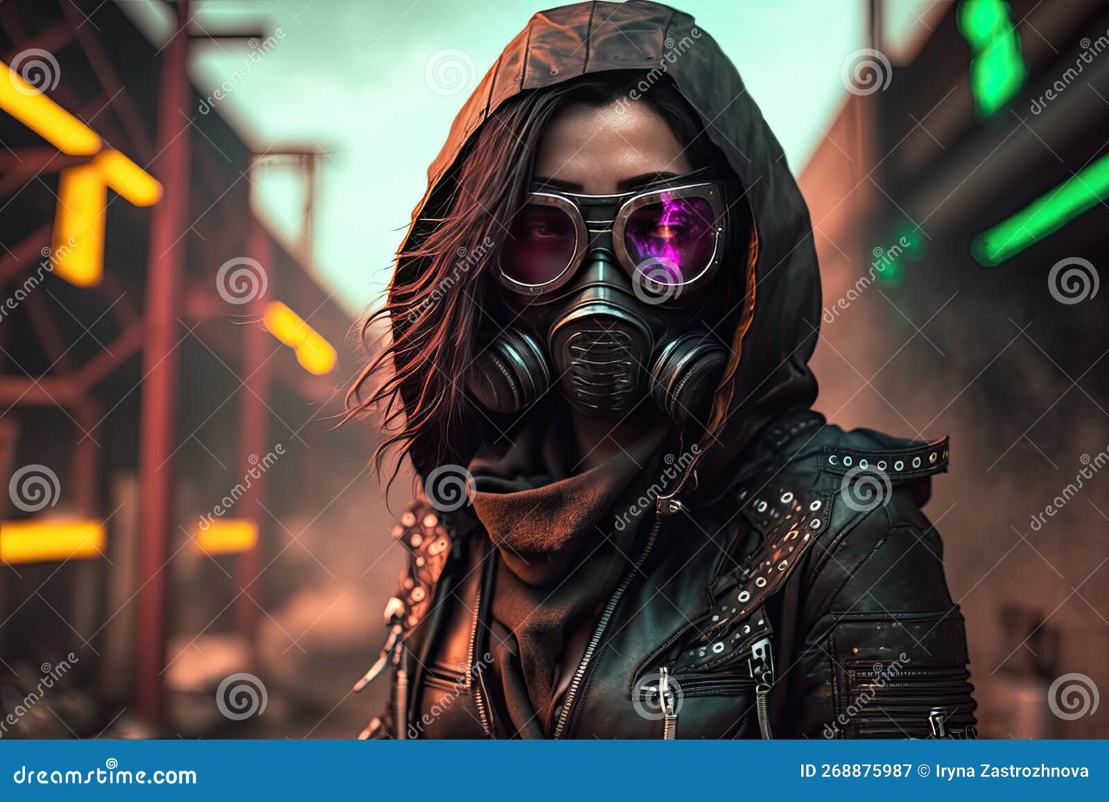Futuristic Character in a Gas Mask and a Face Mask. Generative Ai Stock ...