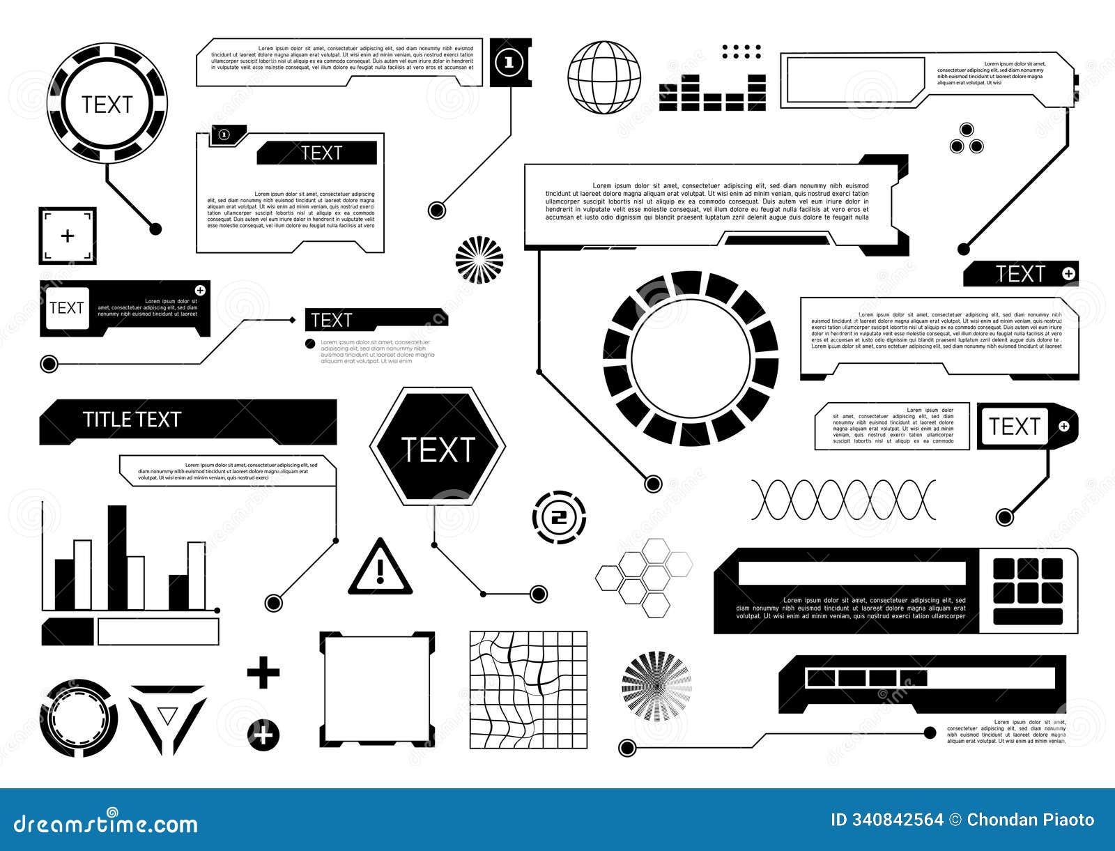 Futuristic Chart Vector Element Desig, Cyber Interface Template ...