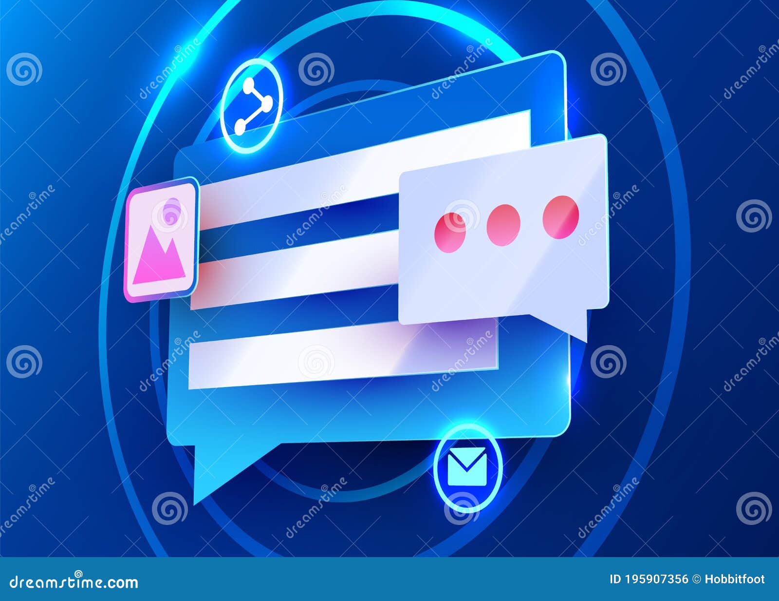 Futuristic Chat Chat Bubble. Internet Messaging Concept Stock Vector ...
