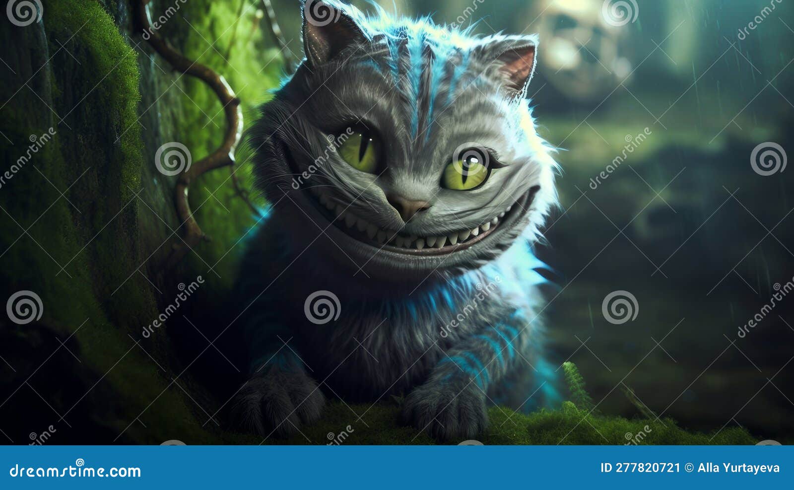 Futuristic Cheshire Cat with a Huge Smile and Big Teeth with a Grin. AI ...