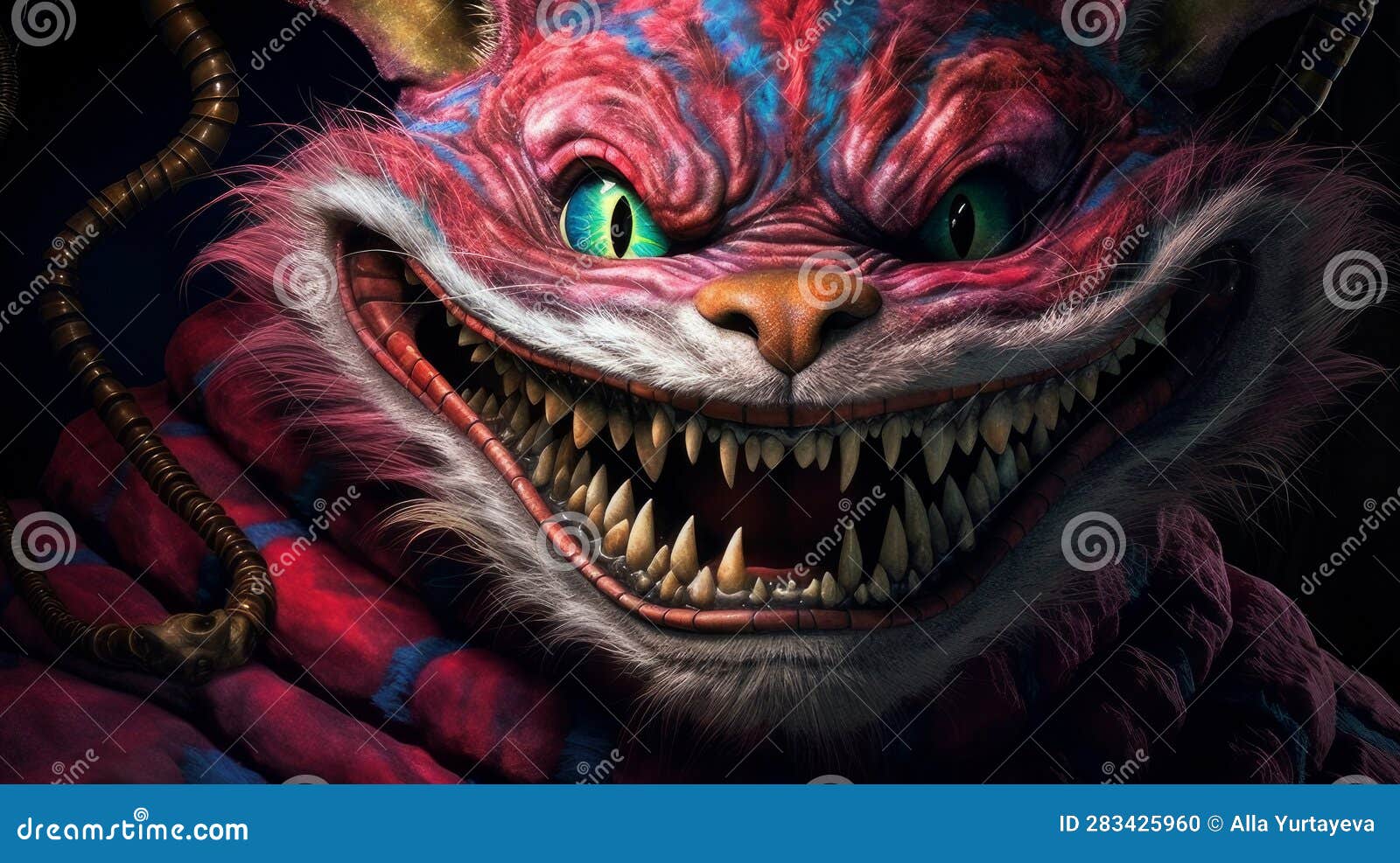 Futuristic Cheshire Cat with a Huge Smile and Big Teeth with a Grin. AI ...