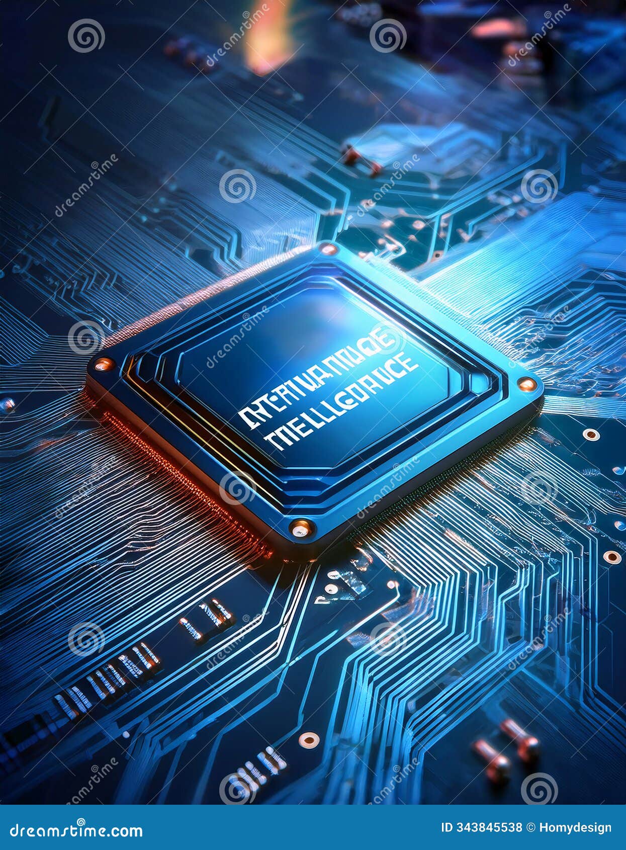 A Futuristic Chip, Illuminated By A Spotlight, Dominates The Image ...