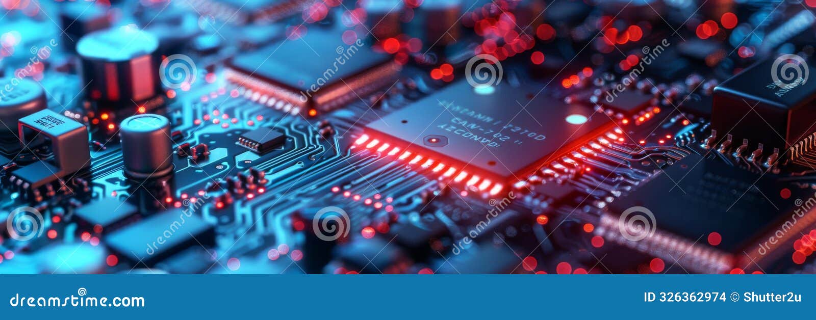 Futuristic Chipset on Circuit Board Digital Transformation Backdrop ...