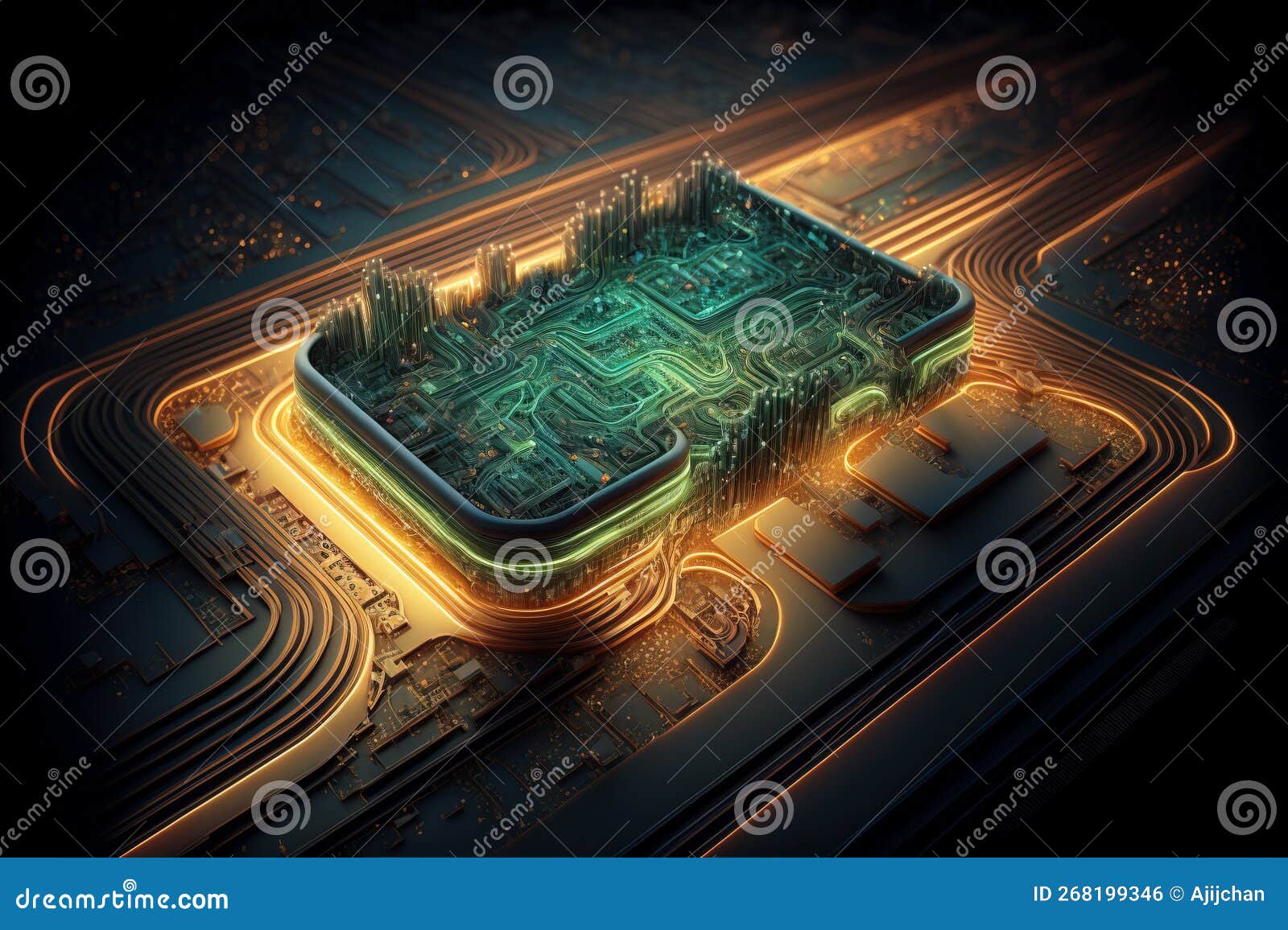 Futuristic Chipset with High Speed Computing Capability. Generative AI ...