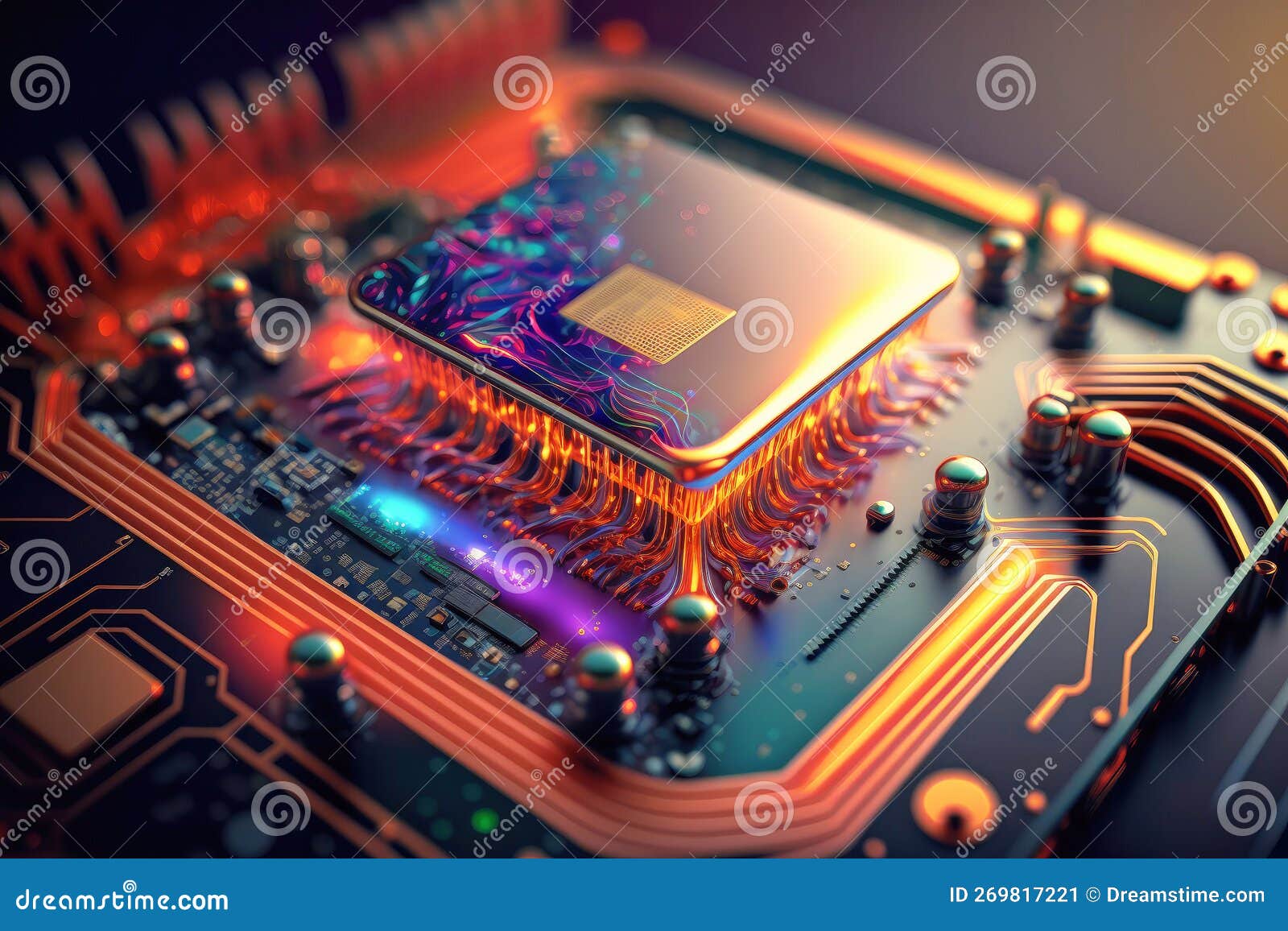 Futuristic Chipset of Modern Computer Created with Generative Ai ...