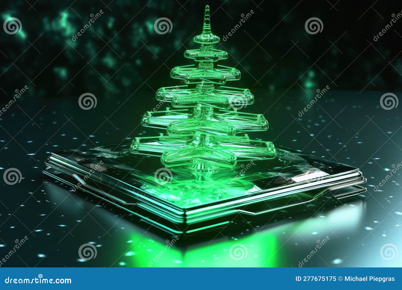 Futuristic Christmas Tree Created with Generative AI Technology Stock ...