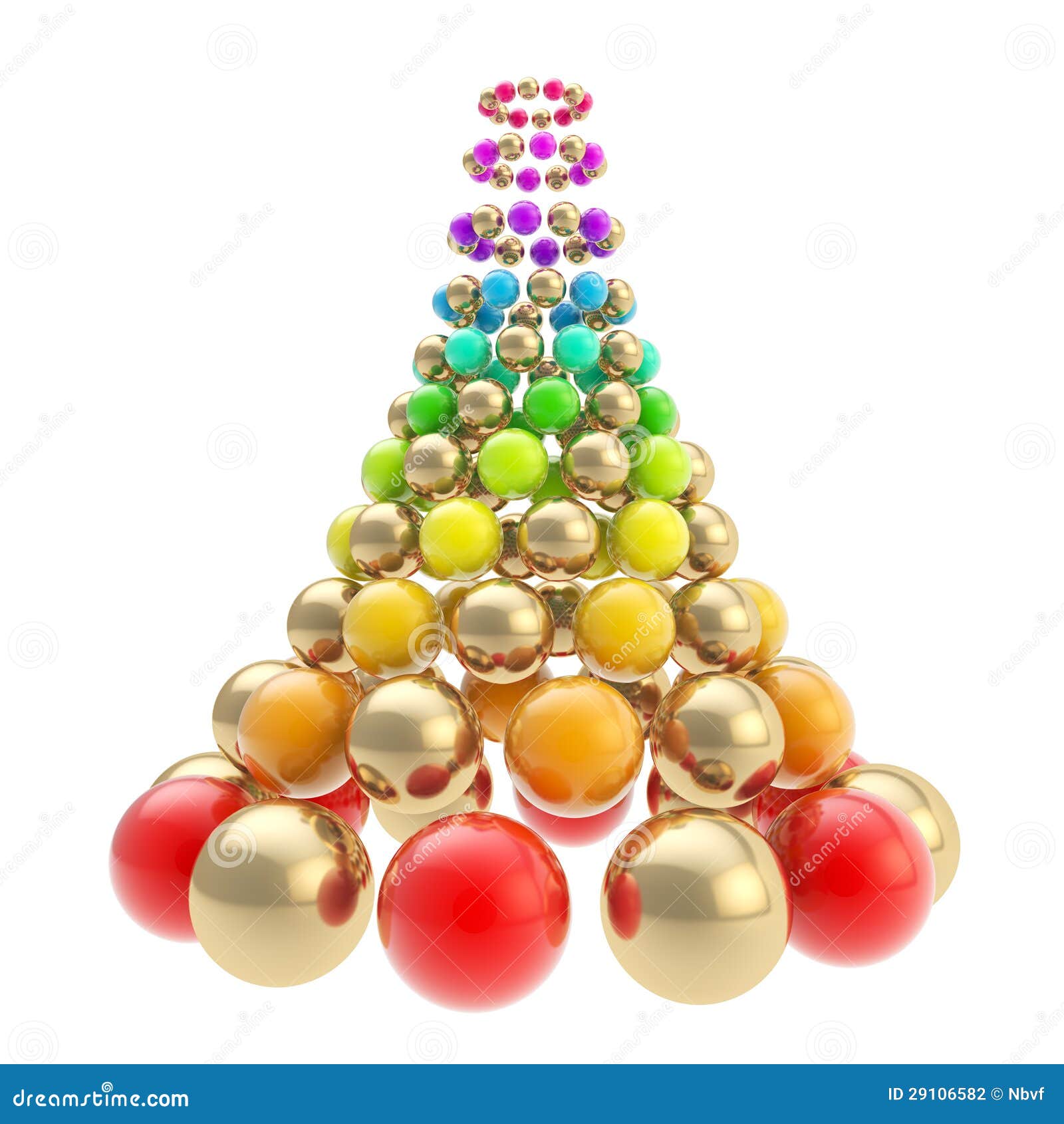 Futuristic Christmas Tree Made of Spheres Isolated on White Stock ...