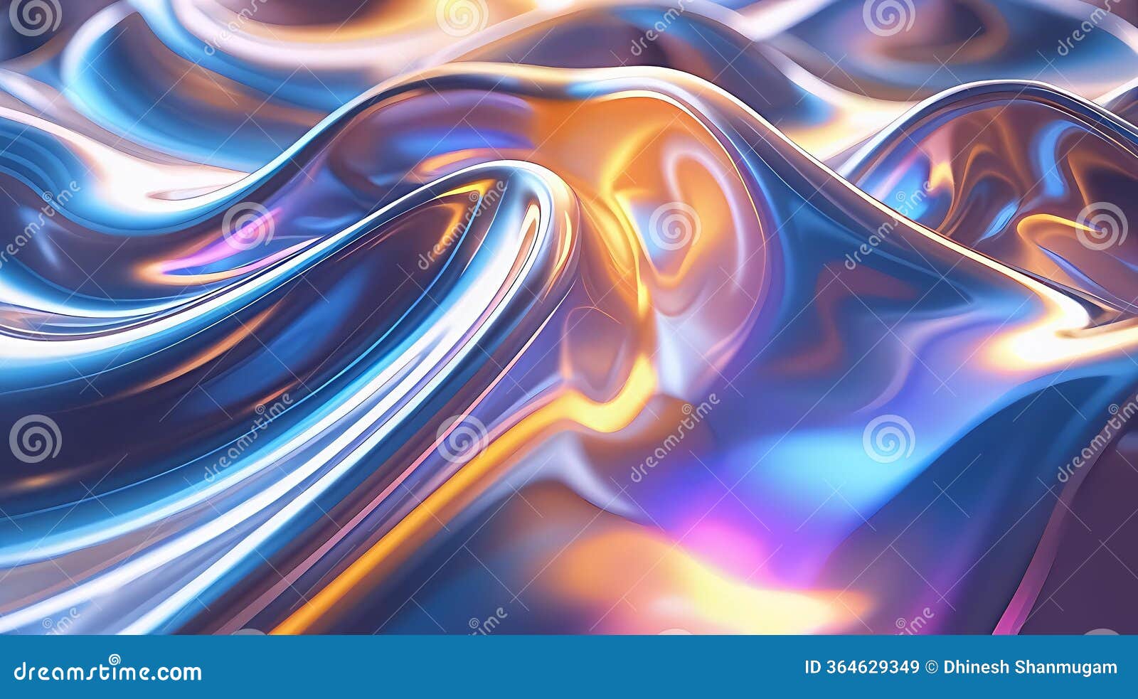 Chromatic Metallic Amorphous Fluid Heart Shape, Element On White ...