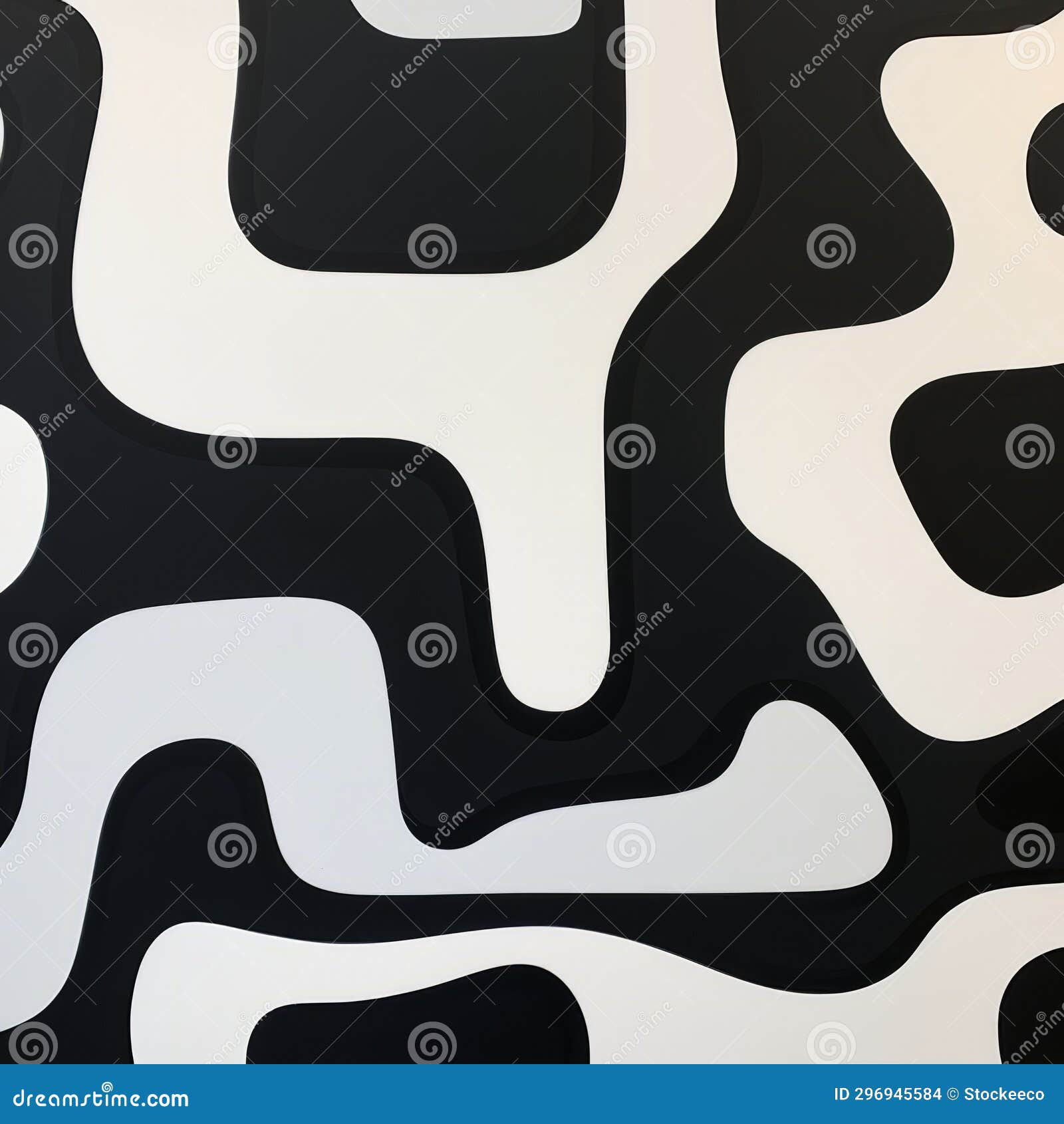 Futuristic Chromatic Waves: Abstract Black and White Wall Art Stock ...