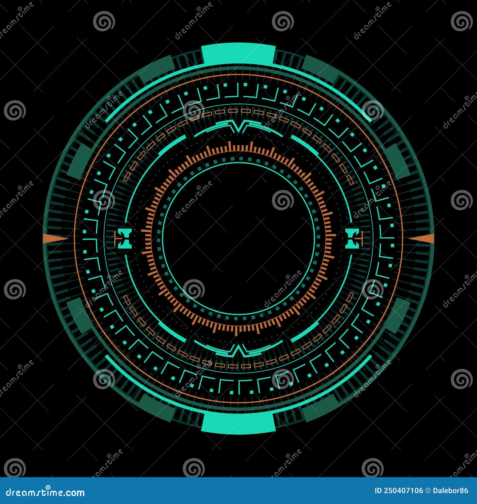 Futuristic Circle Element for the Hud Interface Stock Vector ...