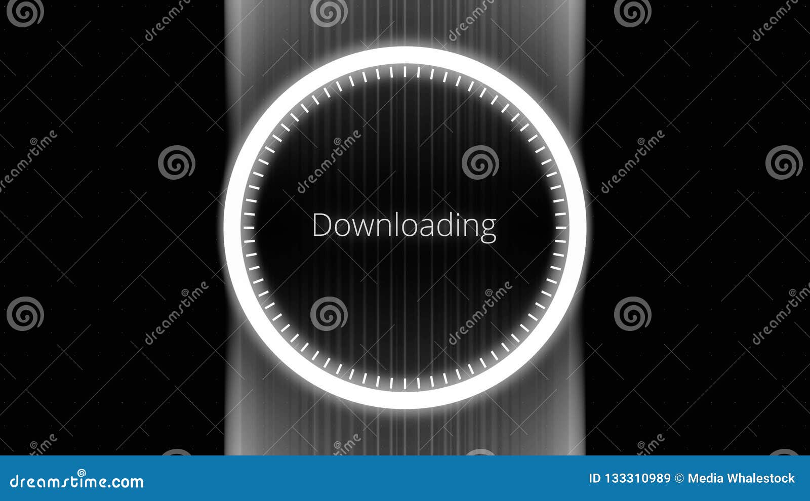 Ring Loading Progress Bar On Dark Background. Cartoon Vector ...