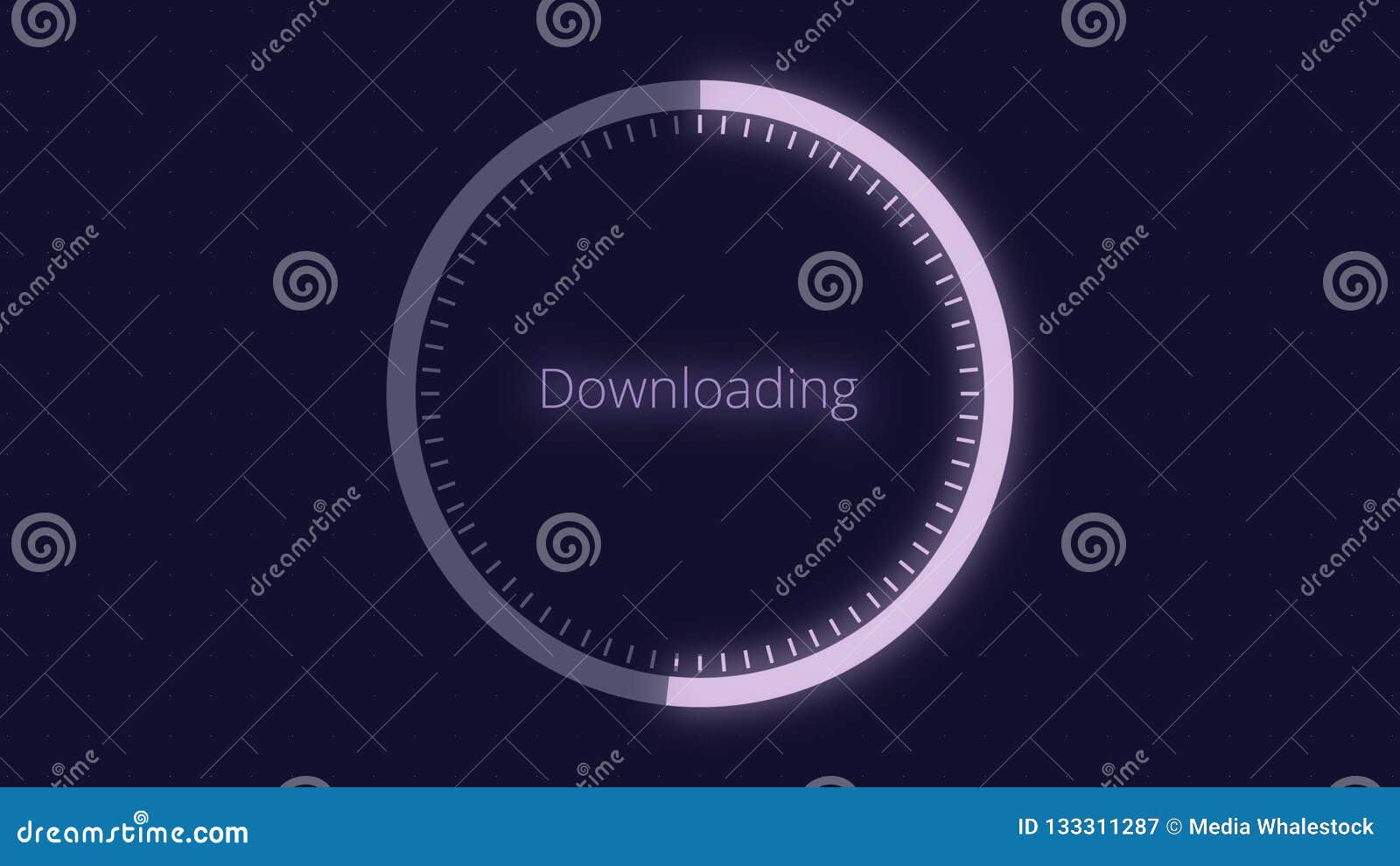 Ring Loading Progress Bar On Dark Background. Cartoon Vector ...