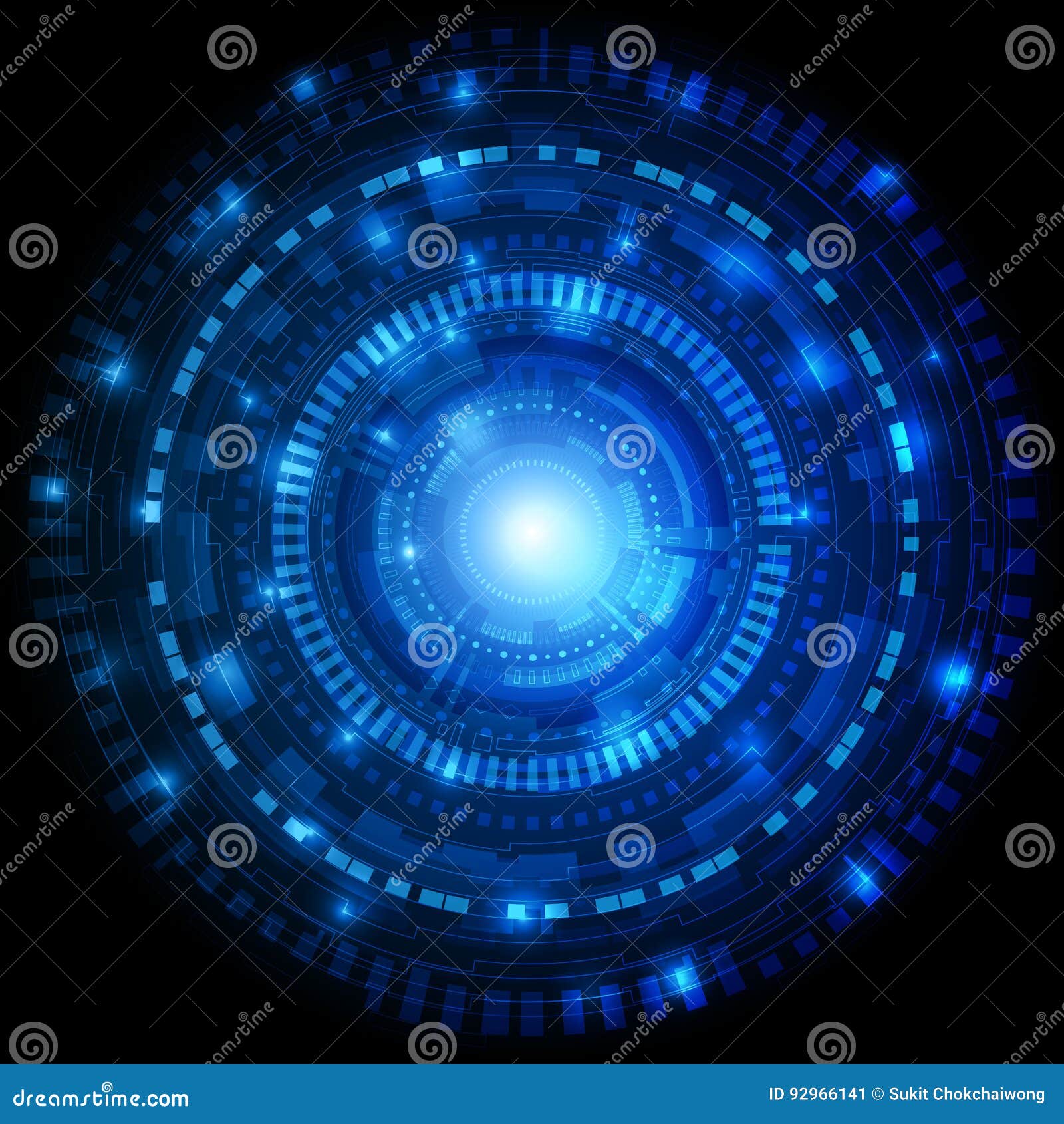 Futuristic Circle of Technology Background Stock Vector - Illustration ...