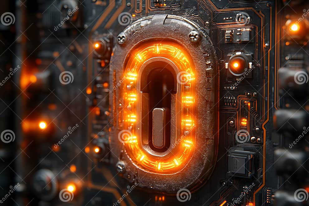 Futuristic Circuit Board with Glowing Hardware Component for Technology ...
