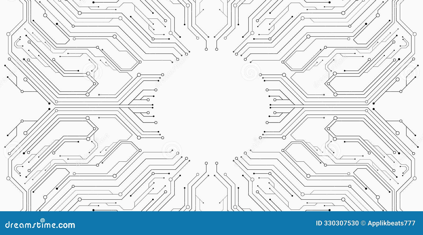 Futuristic Circuit Board Pattern on White Background. Hi-tech CPU Panel ...