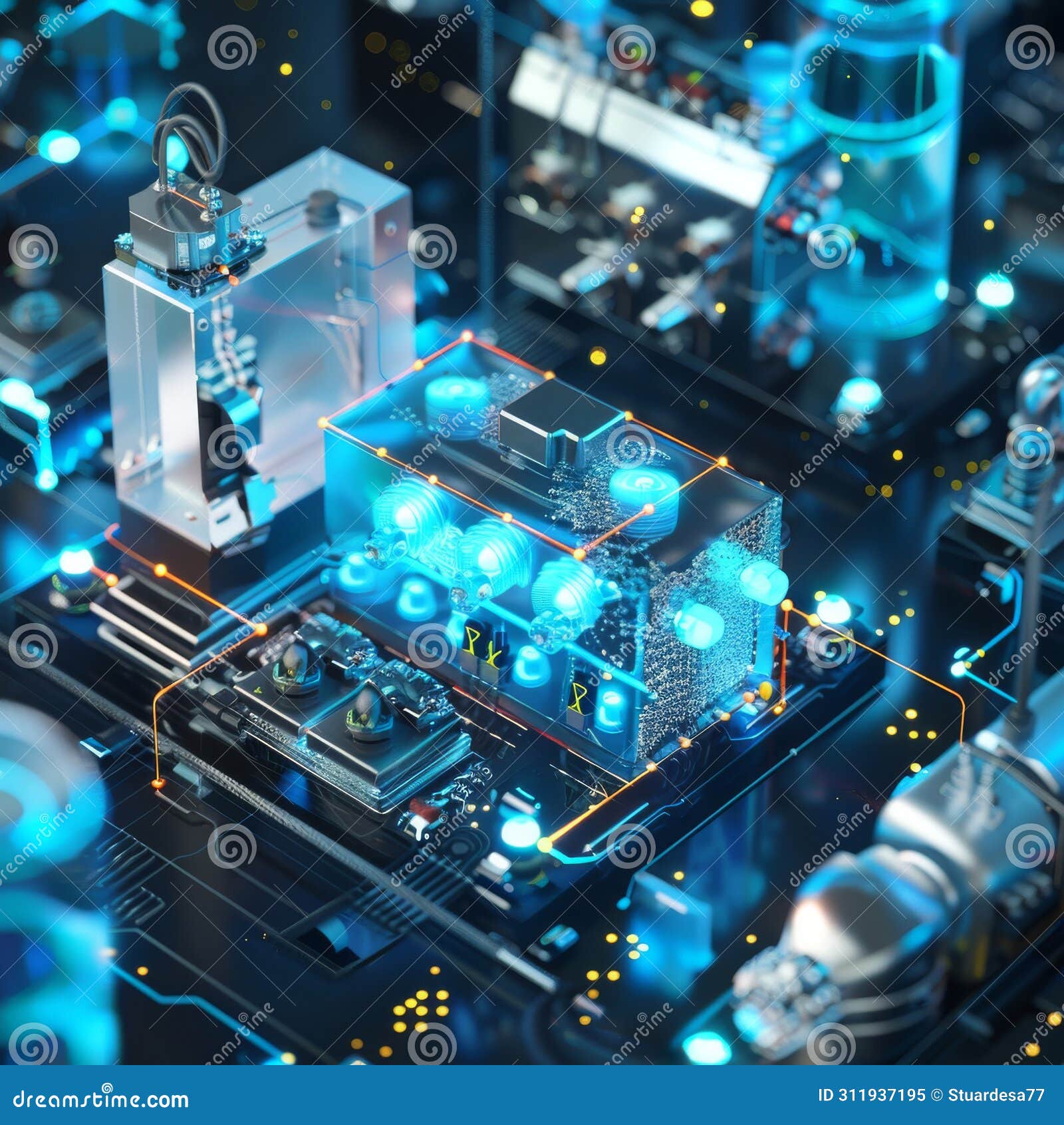 Futuristic Circuitry Assembly Stock Image - Image of electronics ...