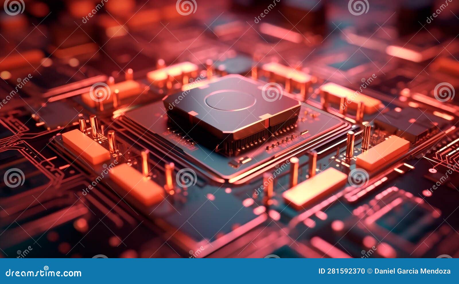 Futuristic Circuits and Connections on Semiconductor Motherboard ...