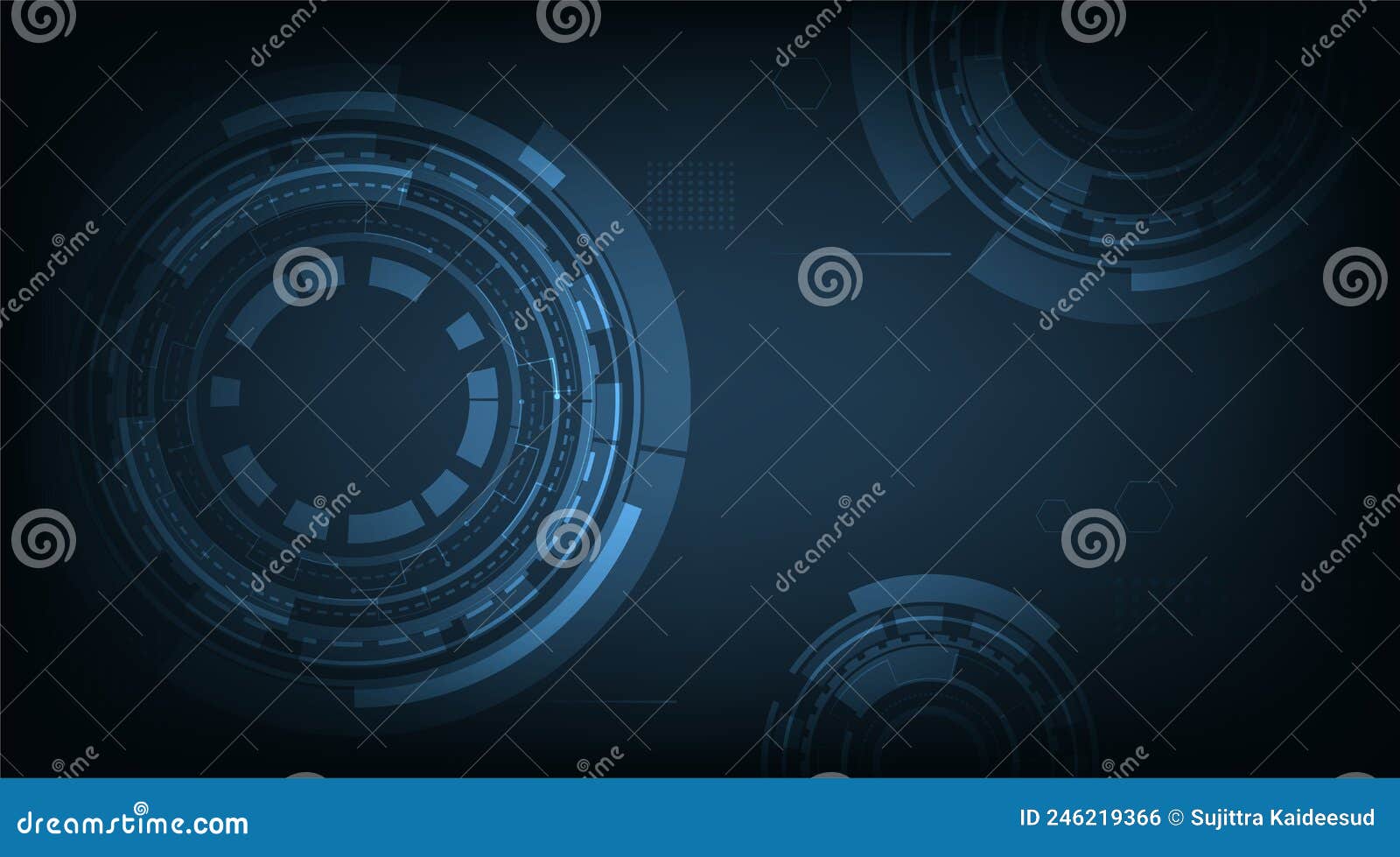 Futuristic Circular Digital Vector Technology Background Stock Vector ...