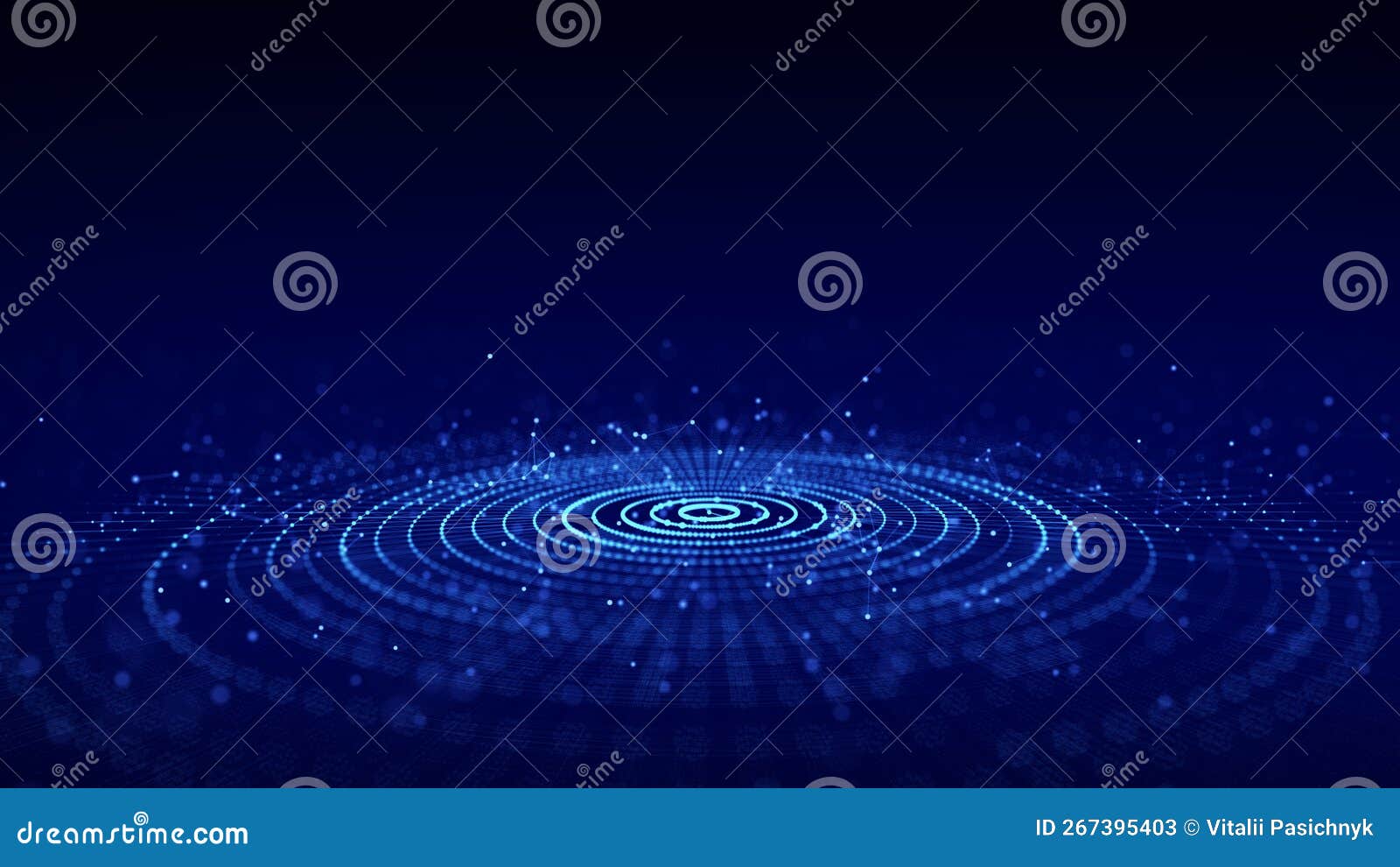 Futuristic of Circular Flow of Particles. Digital Cyberspace. Network ...