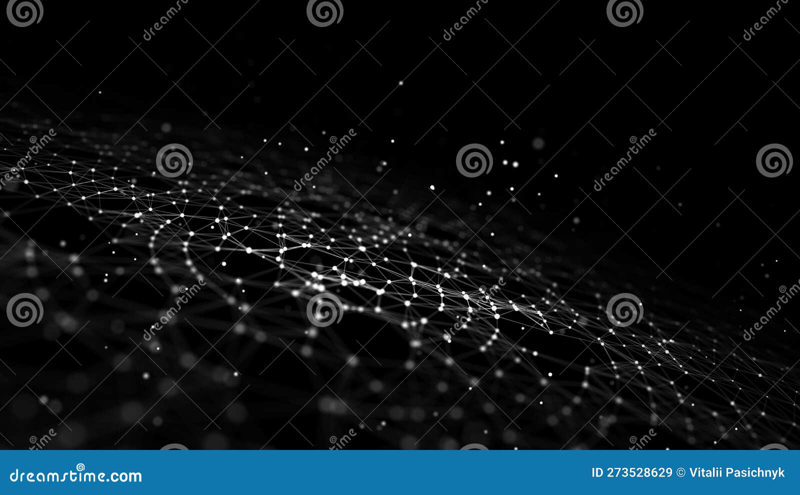 Futuristic of Circular Flow of Particles. Digital Cyberspace. Network ...