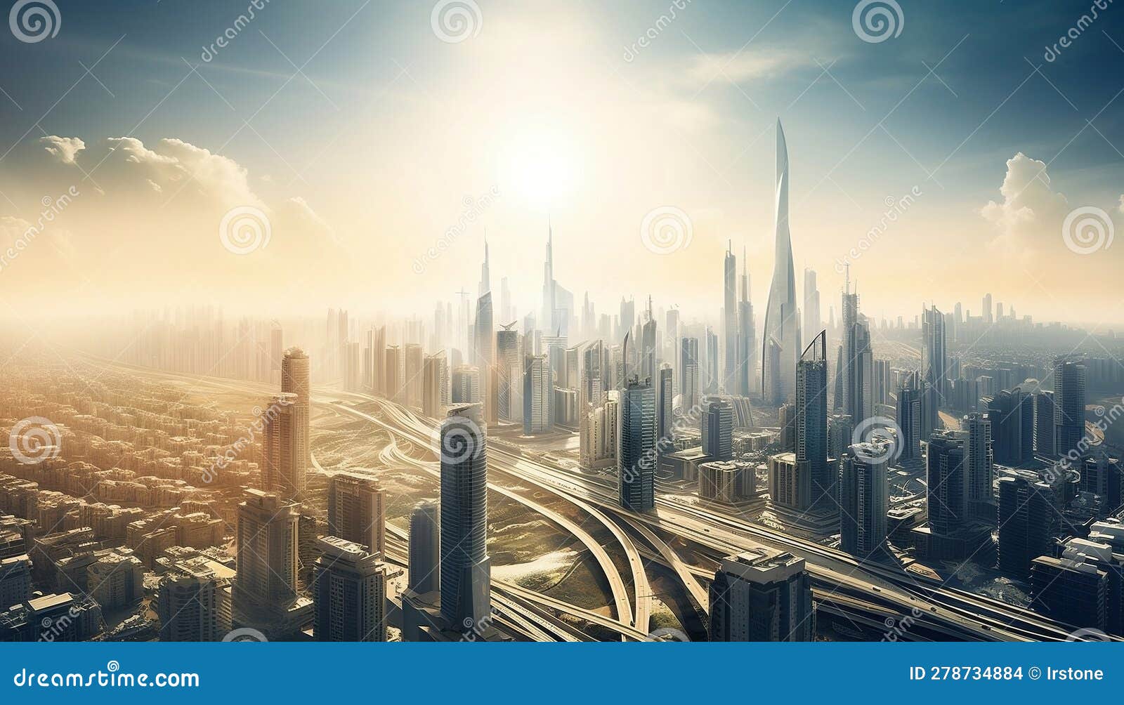 Futuristic City, Beautiful City of the Future at Sunset Stock ...