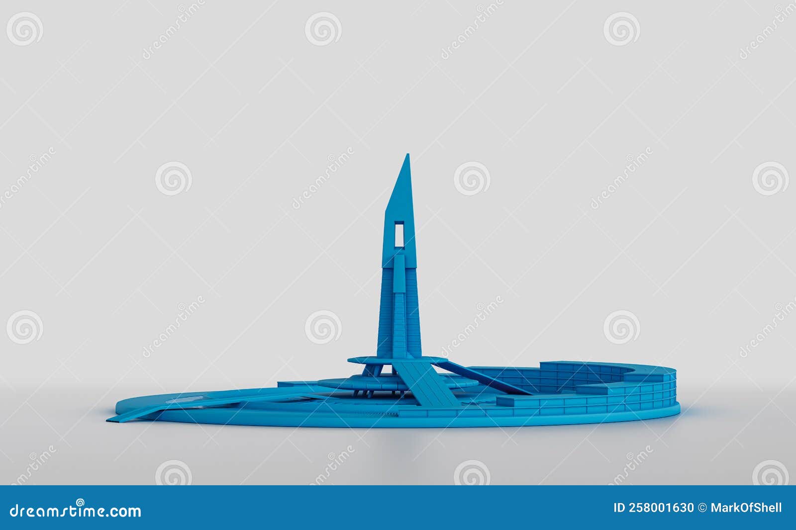 Futuristic City Block, Big Building Complex . Realistic Solid and Flat ...