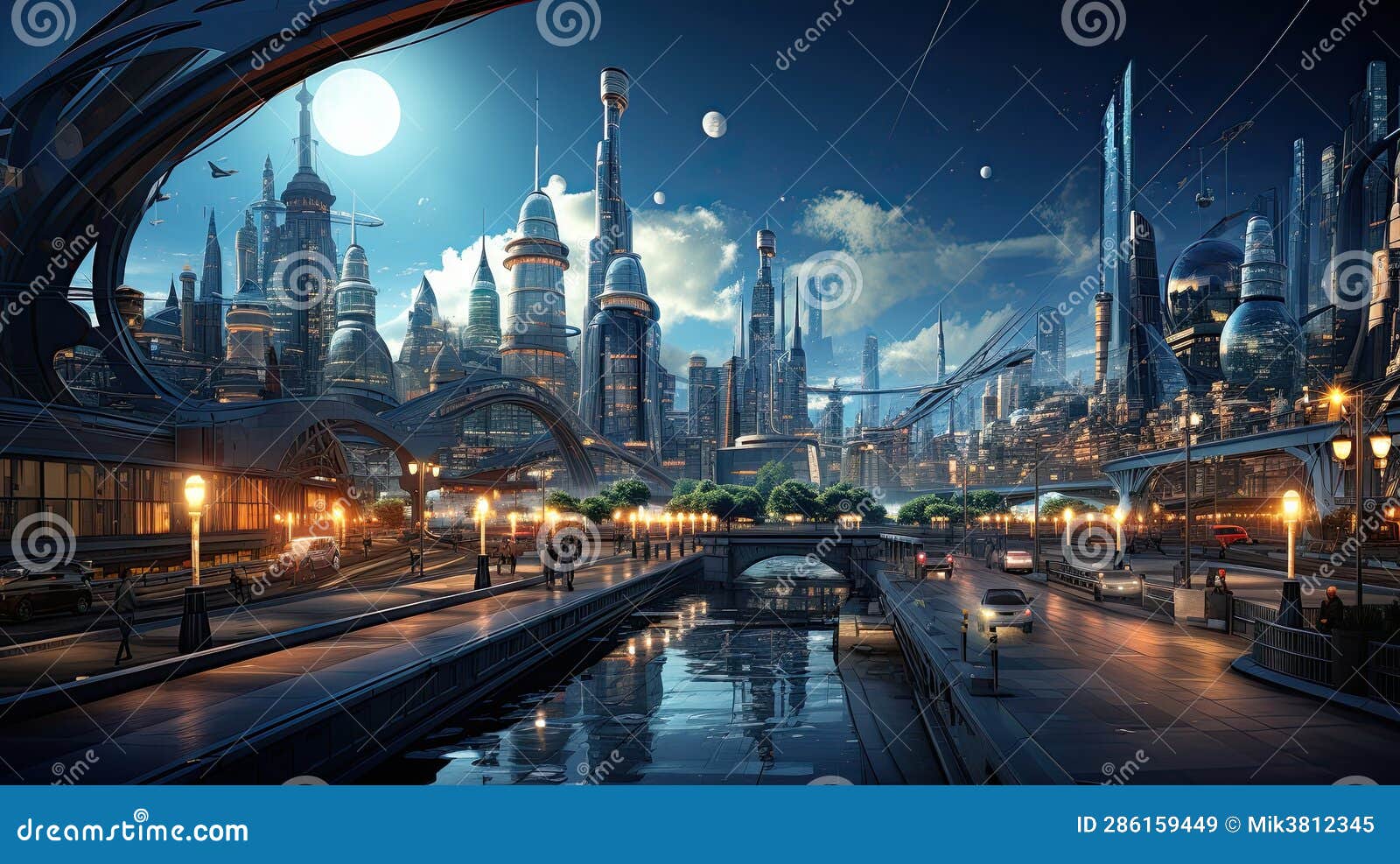 Futuristic City Concept and Design. Stock Illustration - Illustration ...