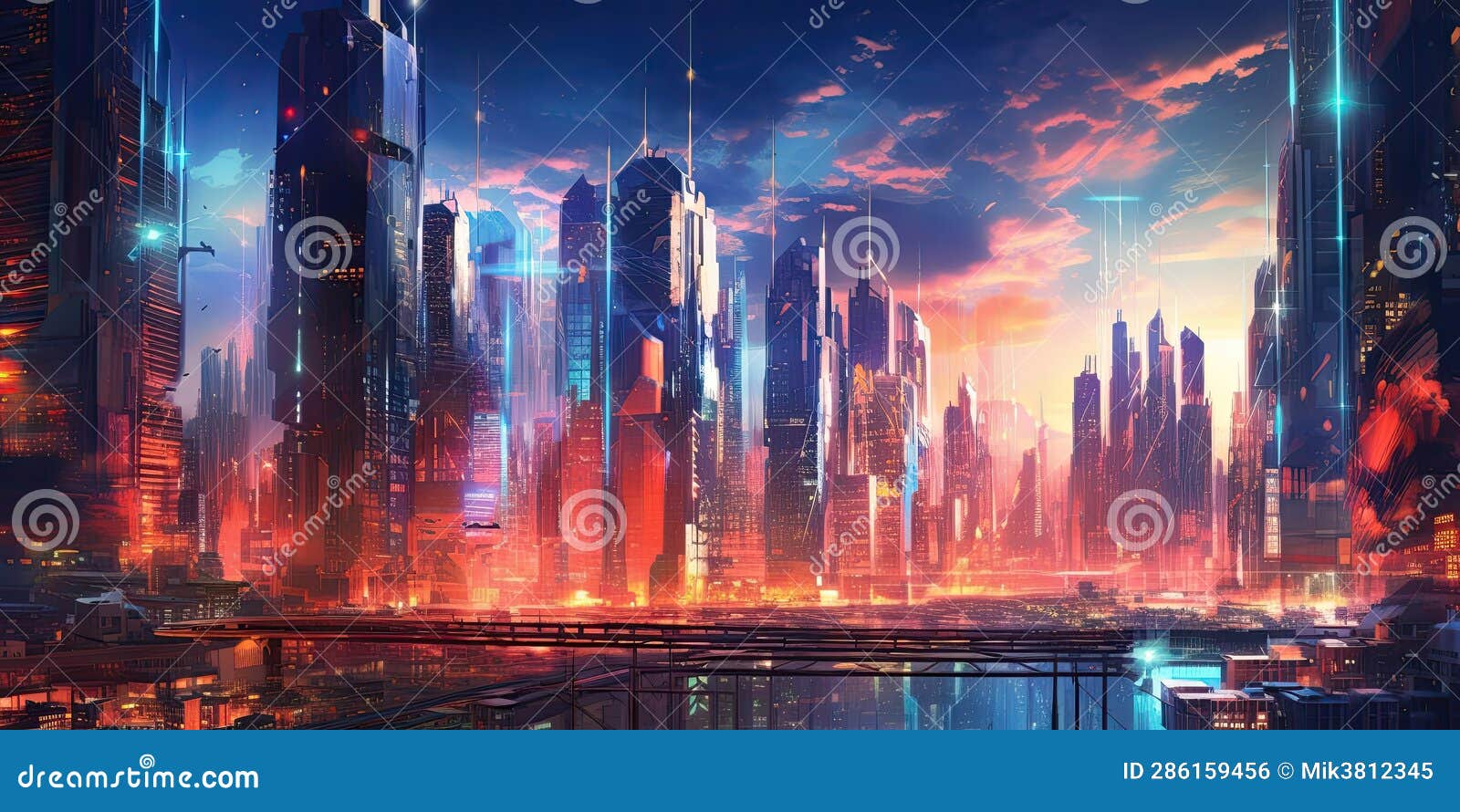 Futuristic City Concept and Design. Stock Illustration - Illustration ...