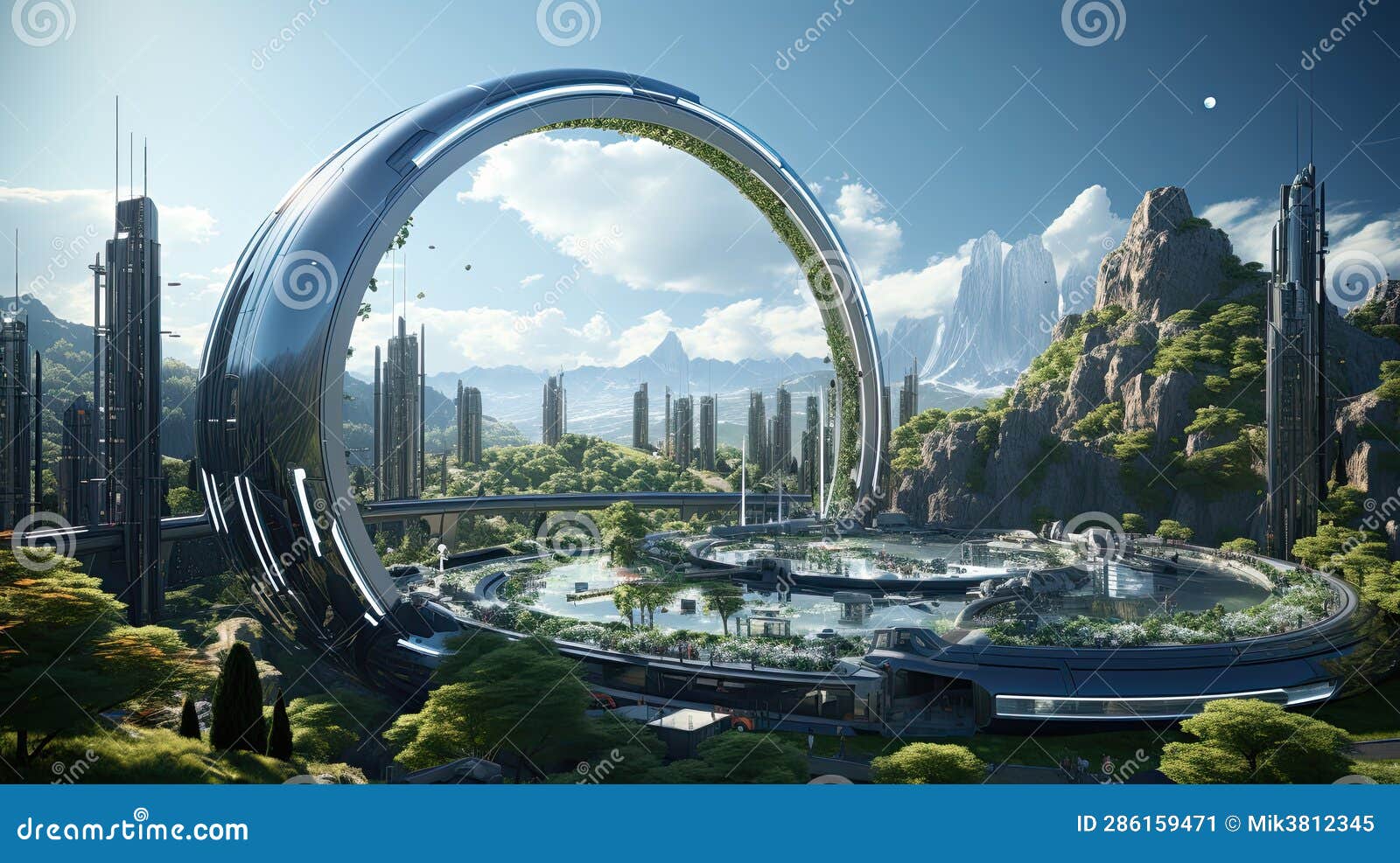 Futuristic City Concept and Design. Stock Illustration - Illustration ...