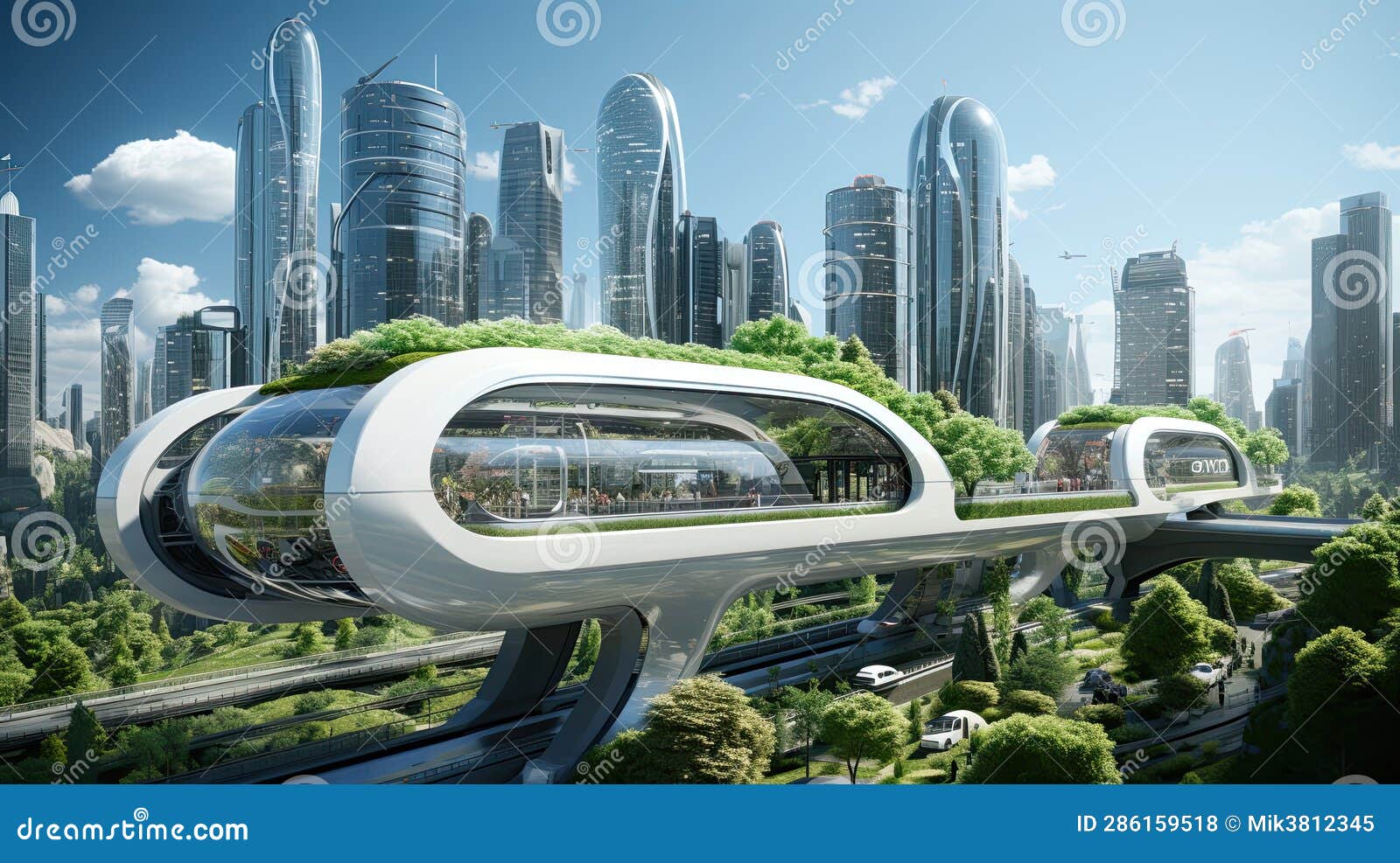Futuristic City Concept and Design. Stock Illustration - Illustration ...