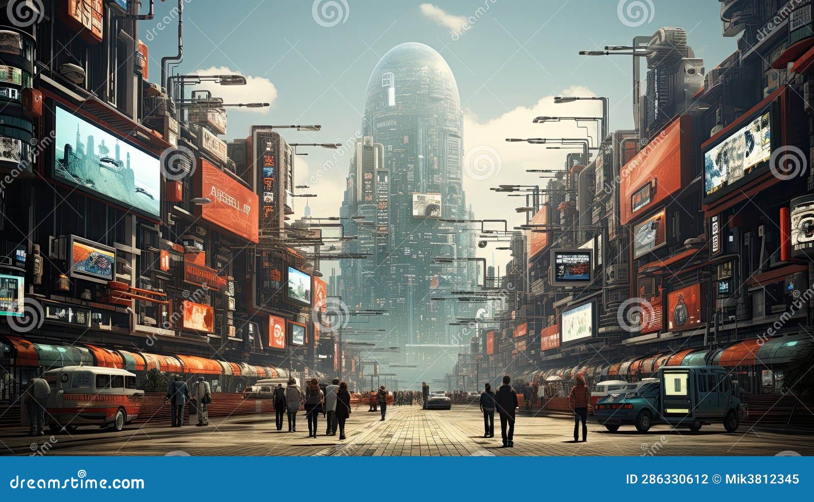 Futuristic City Concept and Design. Stock Illustration - Illustration ...