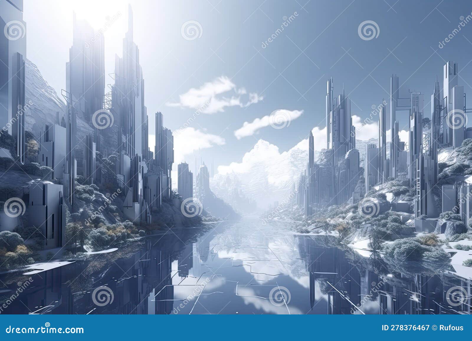 Futuristic City Concept stock illustration. Illustration of ...