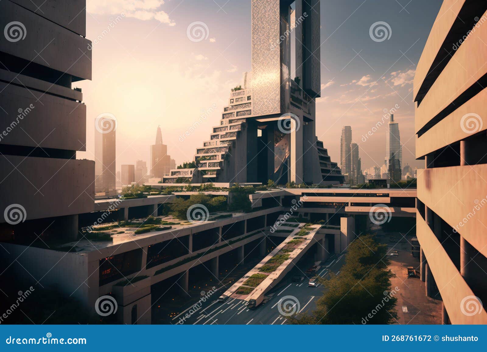 Aerial View of Ancient Egyptian Pyramid with Arches and River ...