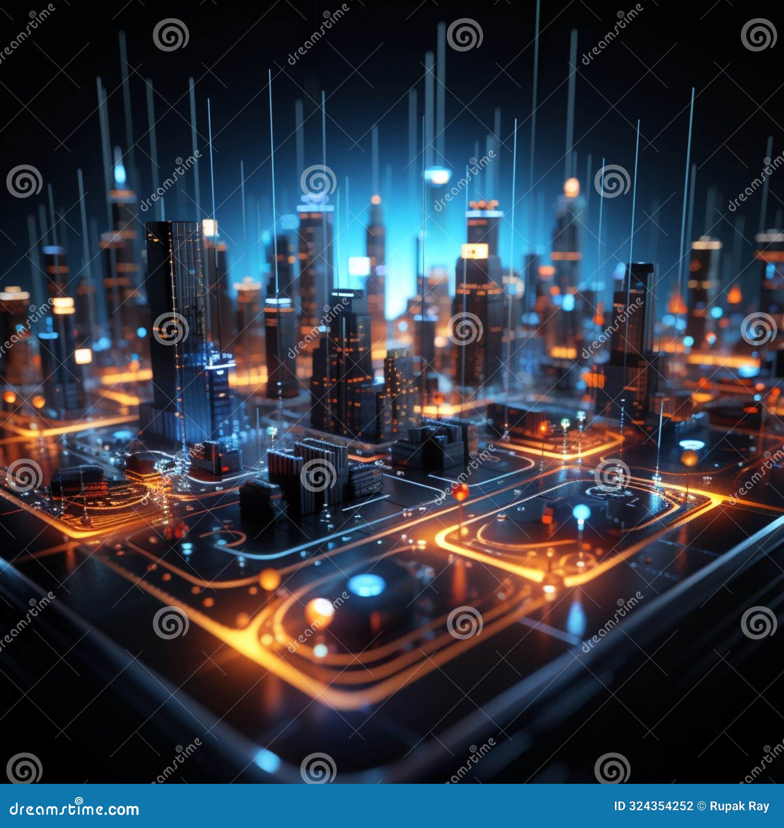 A Futuristic City Filled with Advanced Technology Illustration Images ...