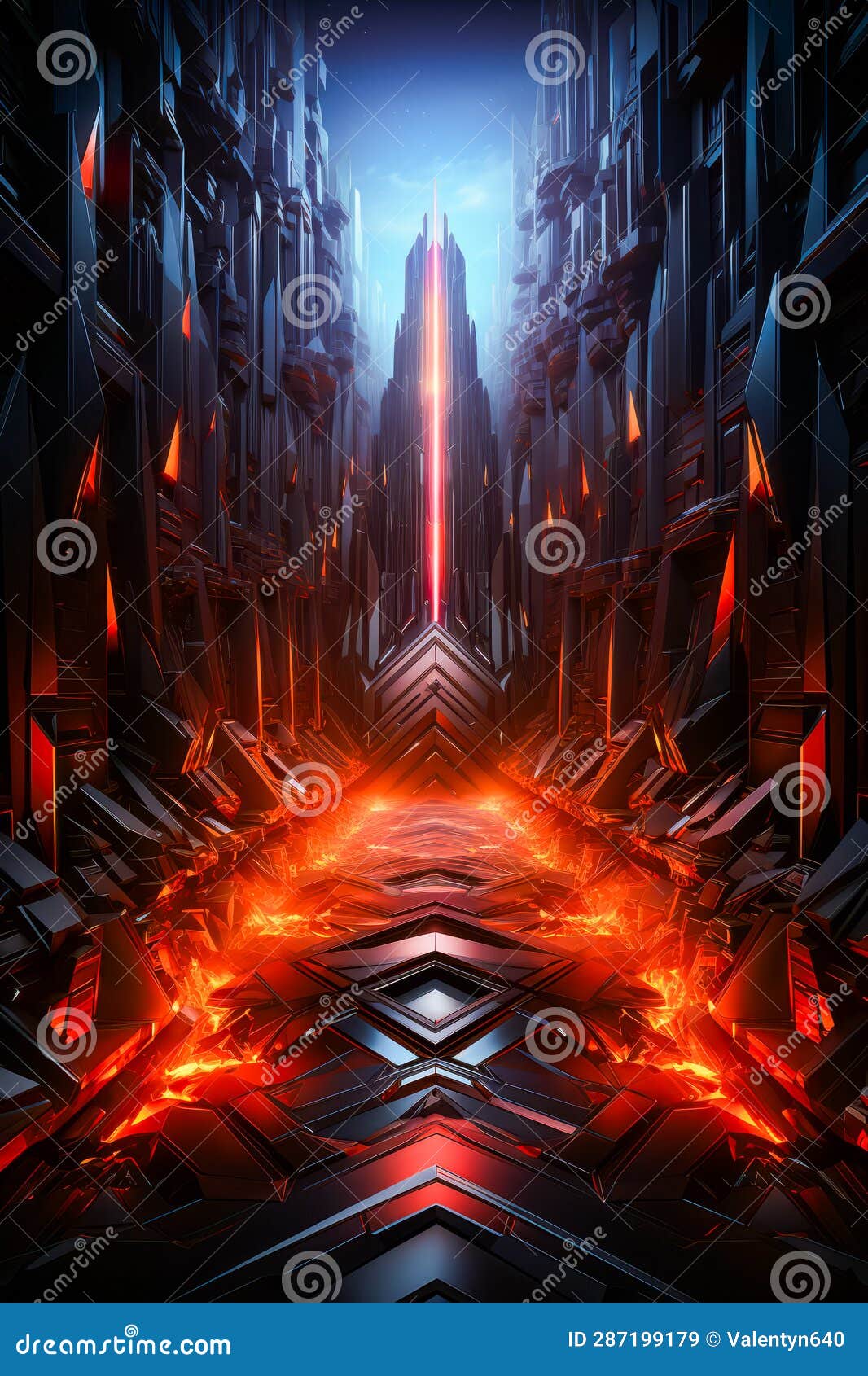 Futuristic City with Fire in the Background. Generative AI Stock ...