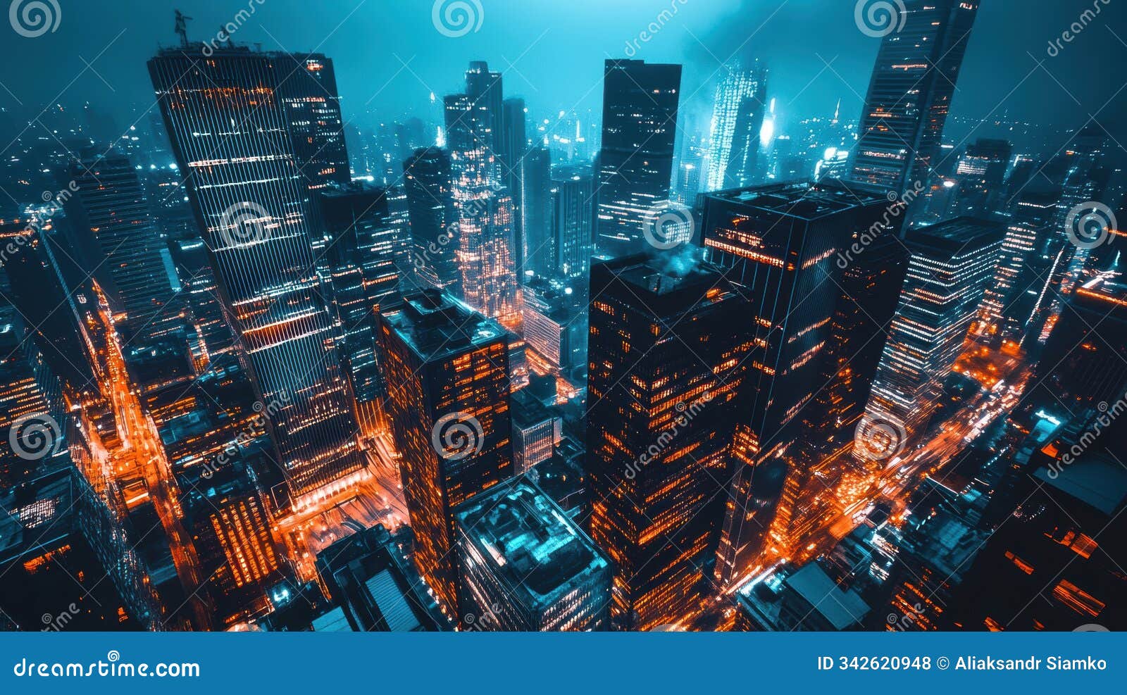 Futuristic City with High Tech Buildings Stock Illustration ...