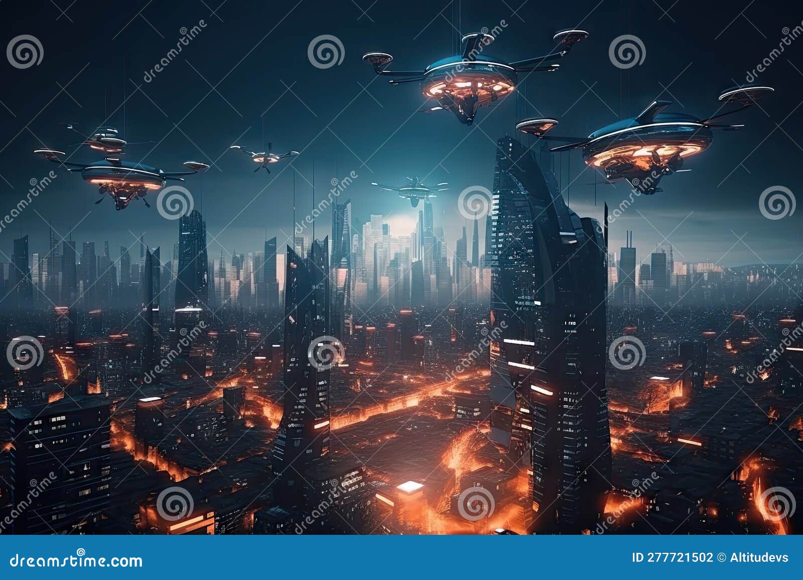 Drones Hovering Over Aisles In A Warehouse, Diligently Scanning ... Drones Hovering Over Aisles In A Warehouse, Diligently Scanning ...