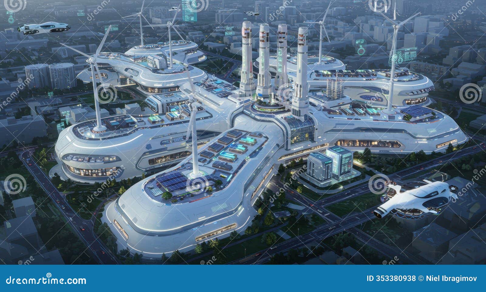 Futuristic City Infrastructure with Advanced Architecture and Sustainable Energy Solutions Stock ...