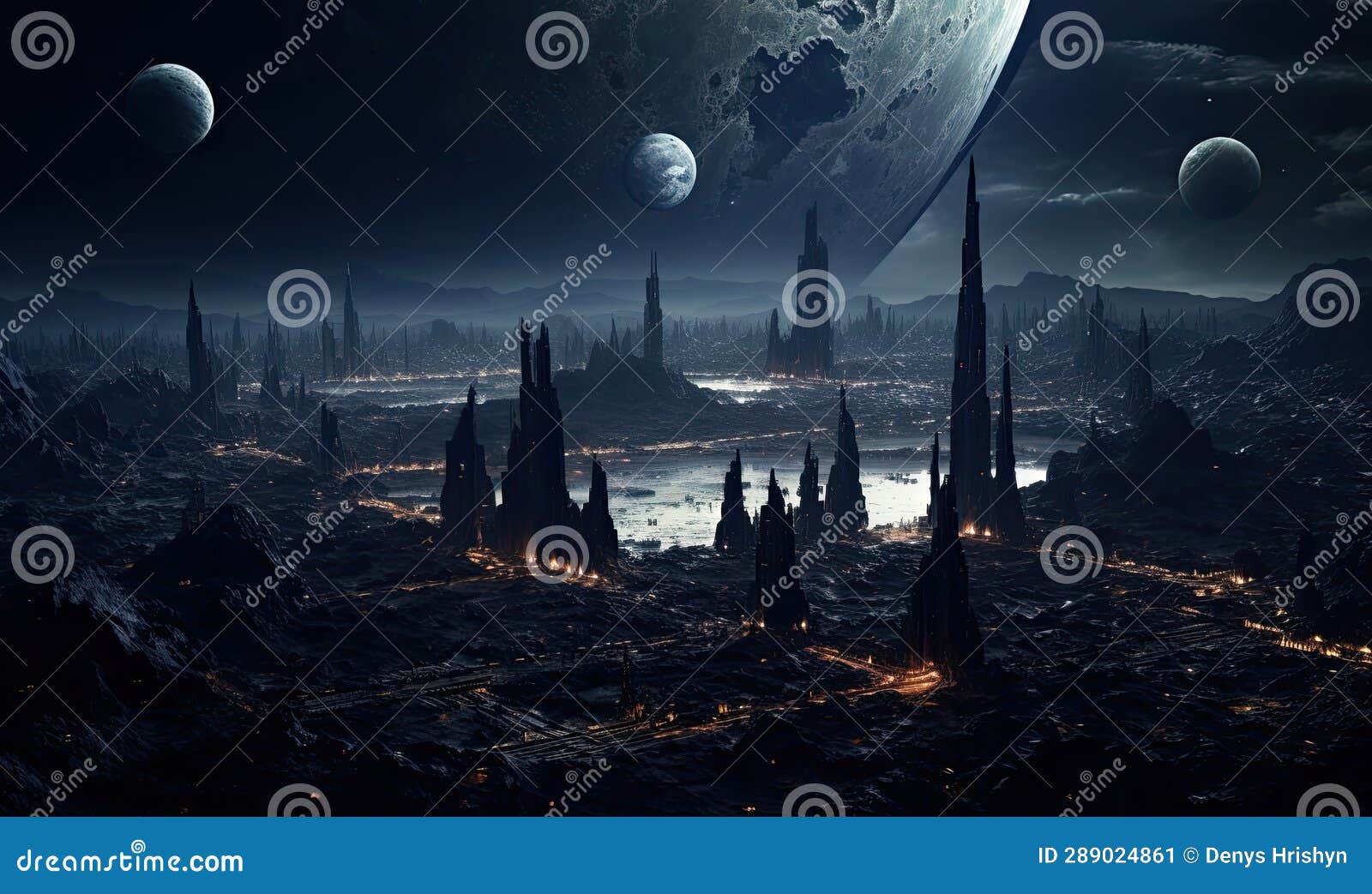 Photo of a Futuristic Spaceship in Outer Space Stock Illustration ...