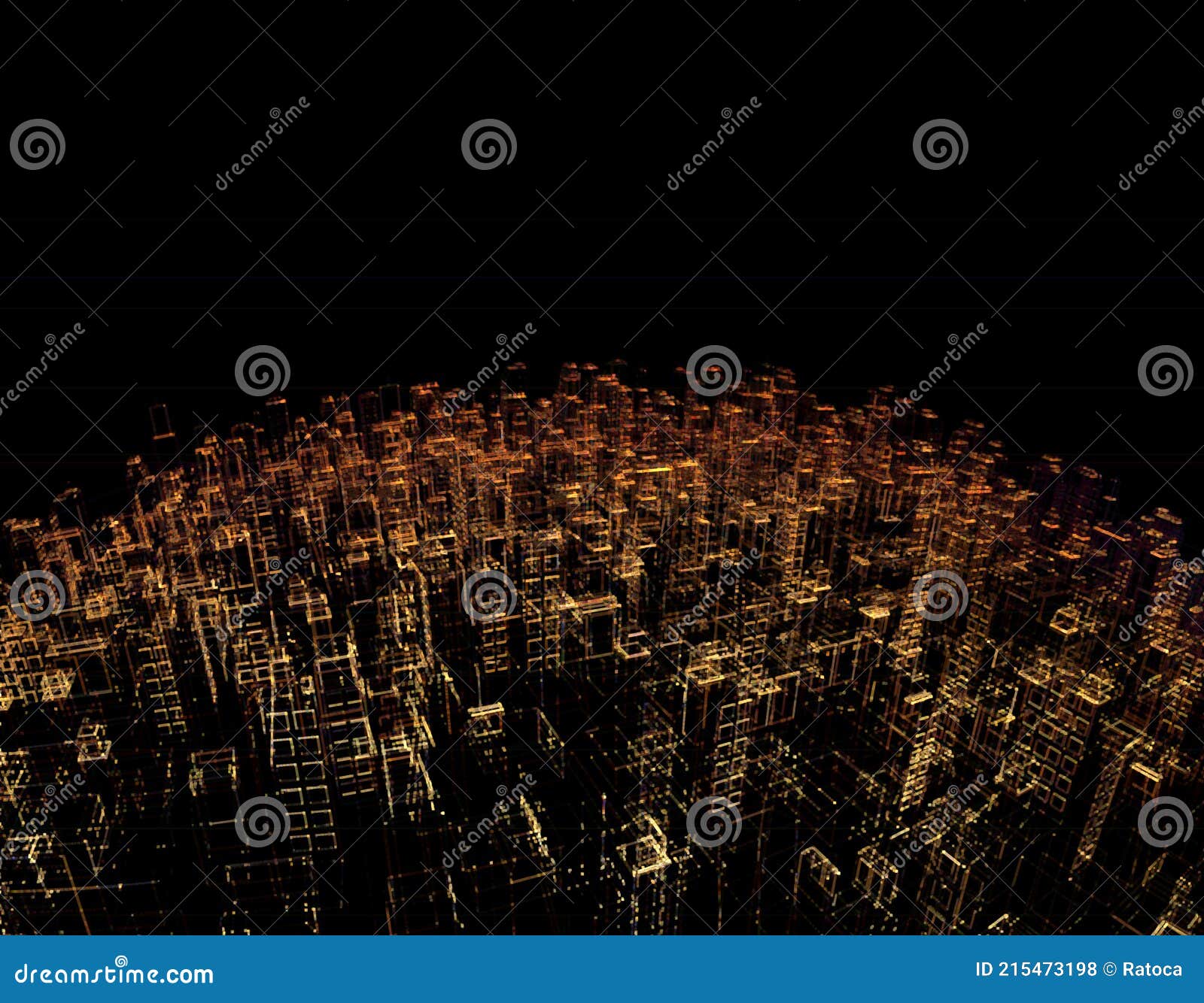 Futuristic city render stock illustration. Illustration of night ...