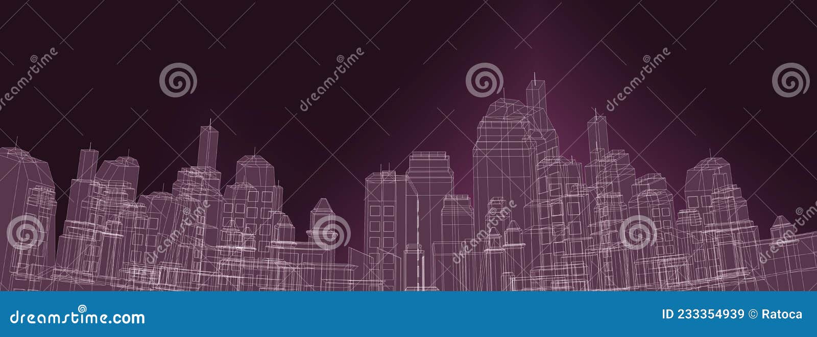 Futuristic city render stock illustration. Illustration of future ...