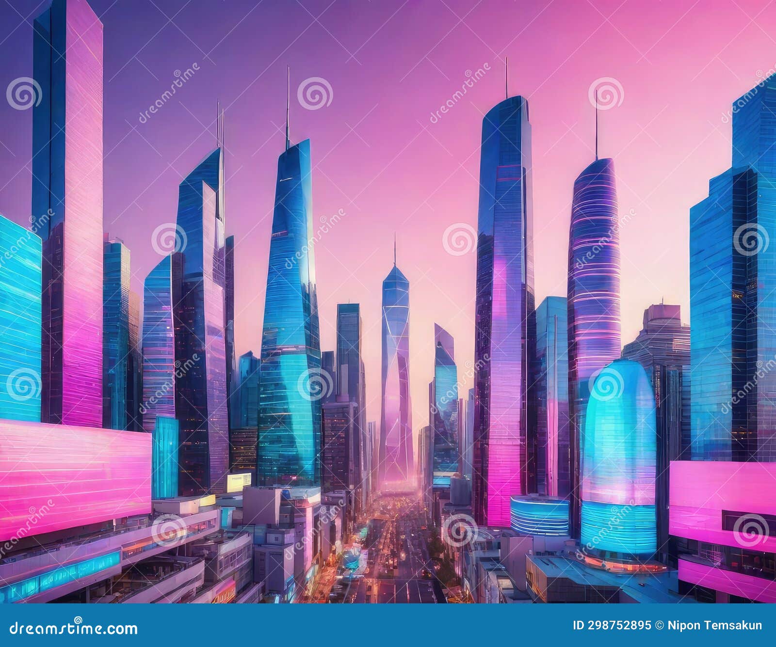 Futuristic City at Rendering Stock Illustration - Illustration of ship ...