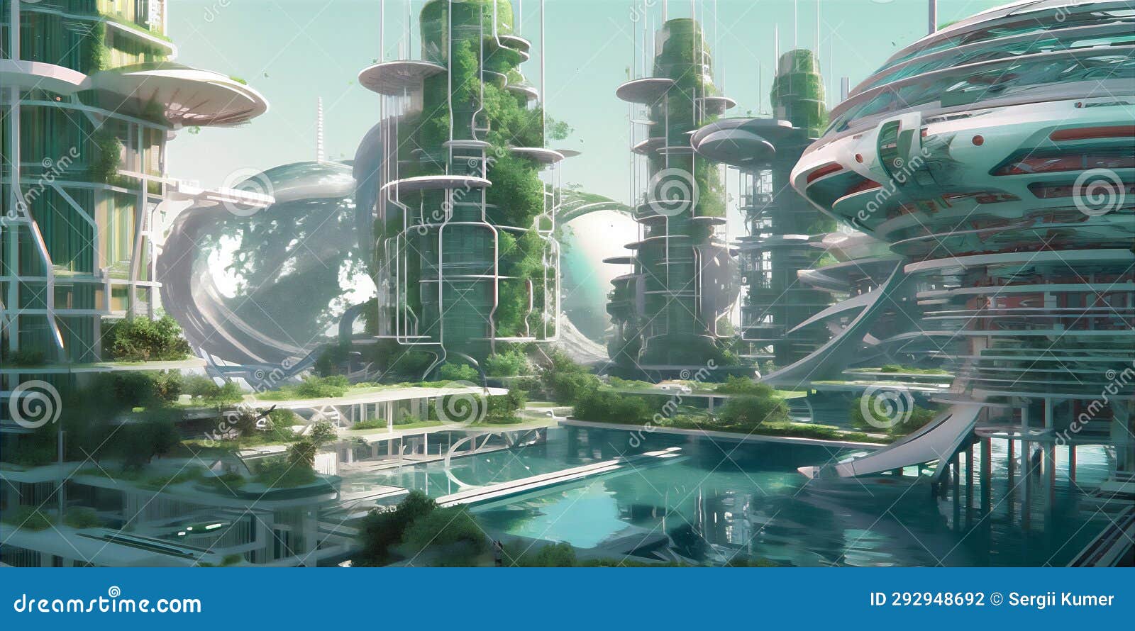 Futuristic City with Sprawling Infrastructure and Intense Urban ...