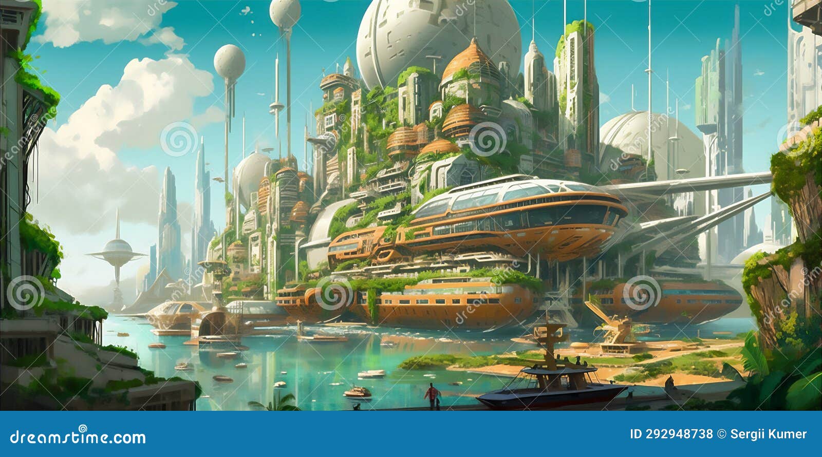 Futuristic City with Sprawling Infrastructure and Intense Urban ...