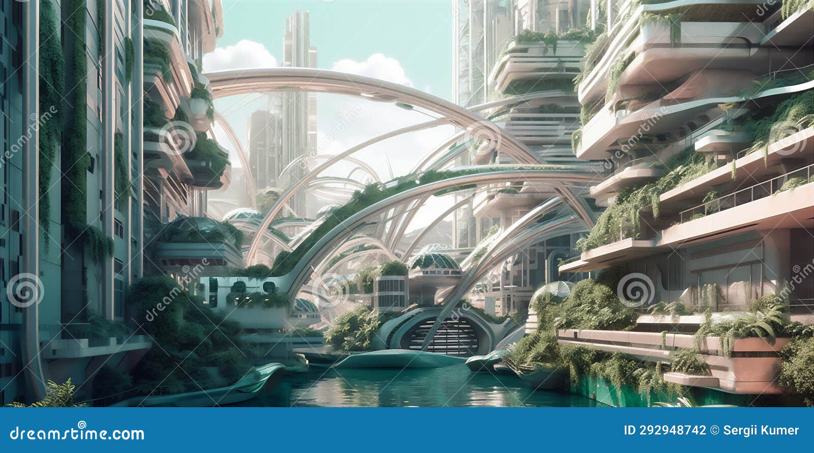 Futuristic City with Sprawling Infrastructure and Intense Urban ...