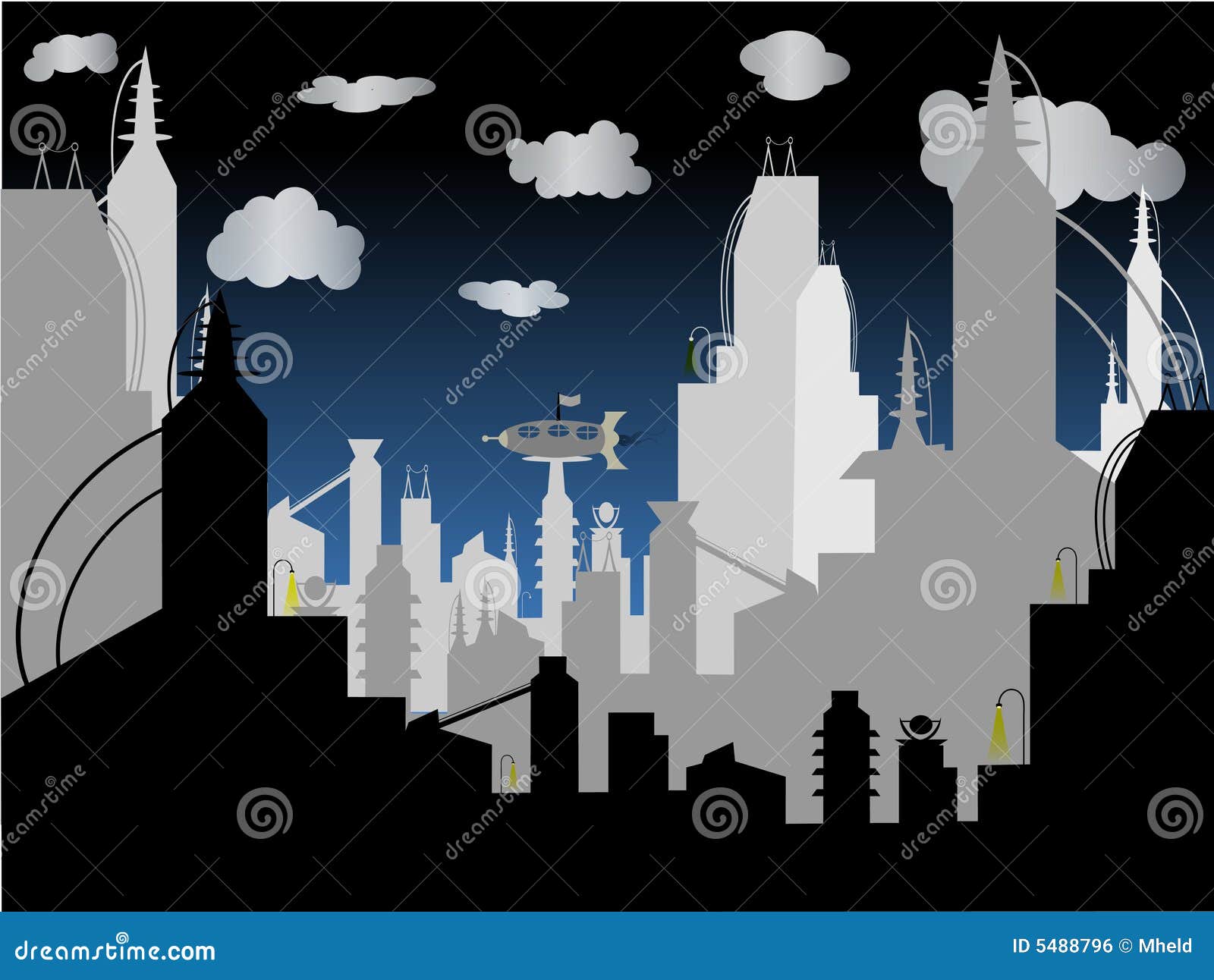 Futuristic City - Vector Background Royalty Free Stock Image - Image ...