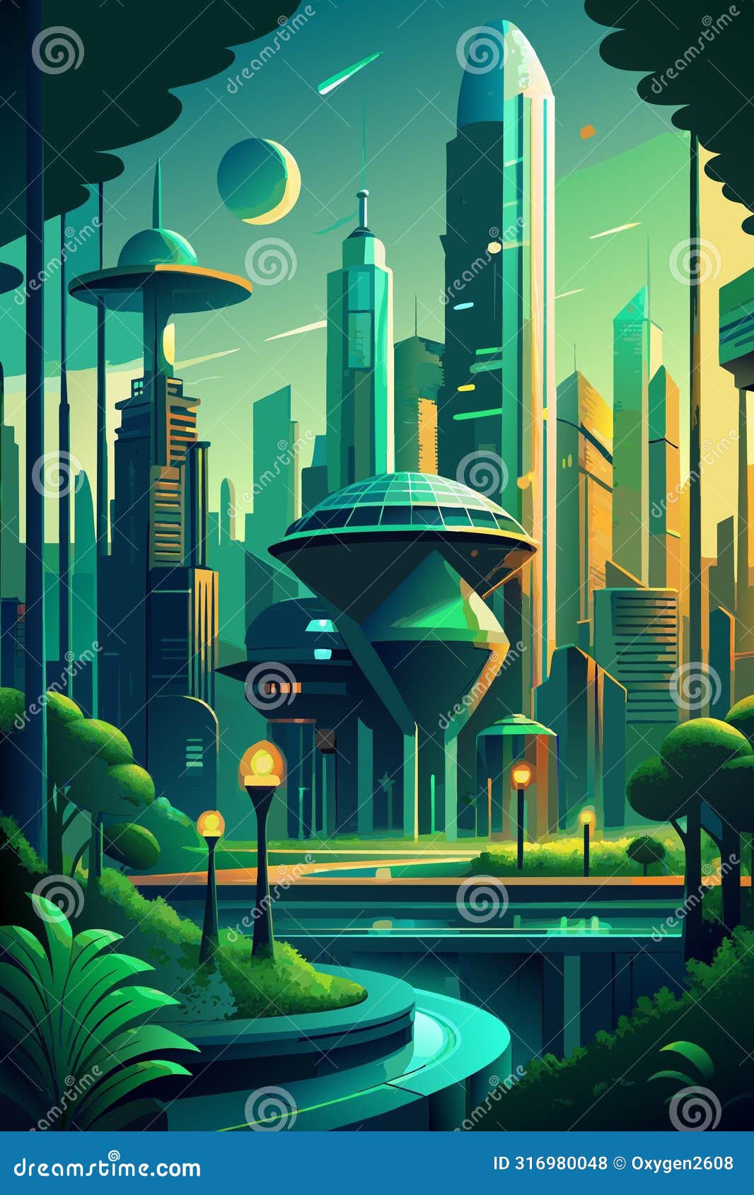 Futuristic Cityscape with Advanced Architecture and Vibrant Skyline ...