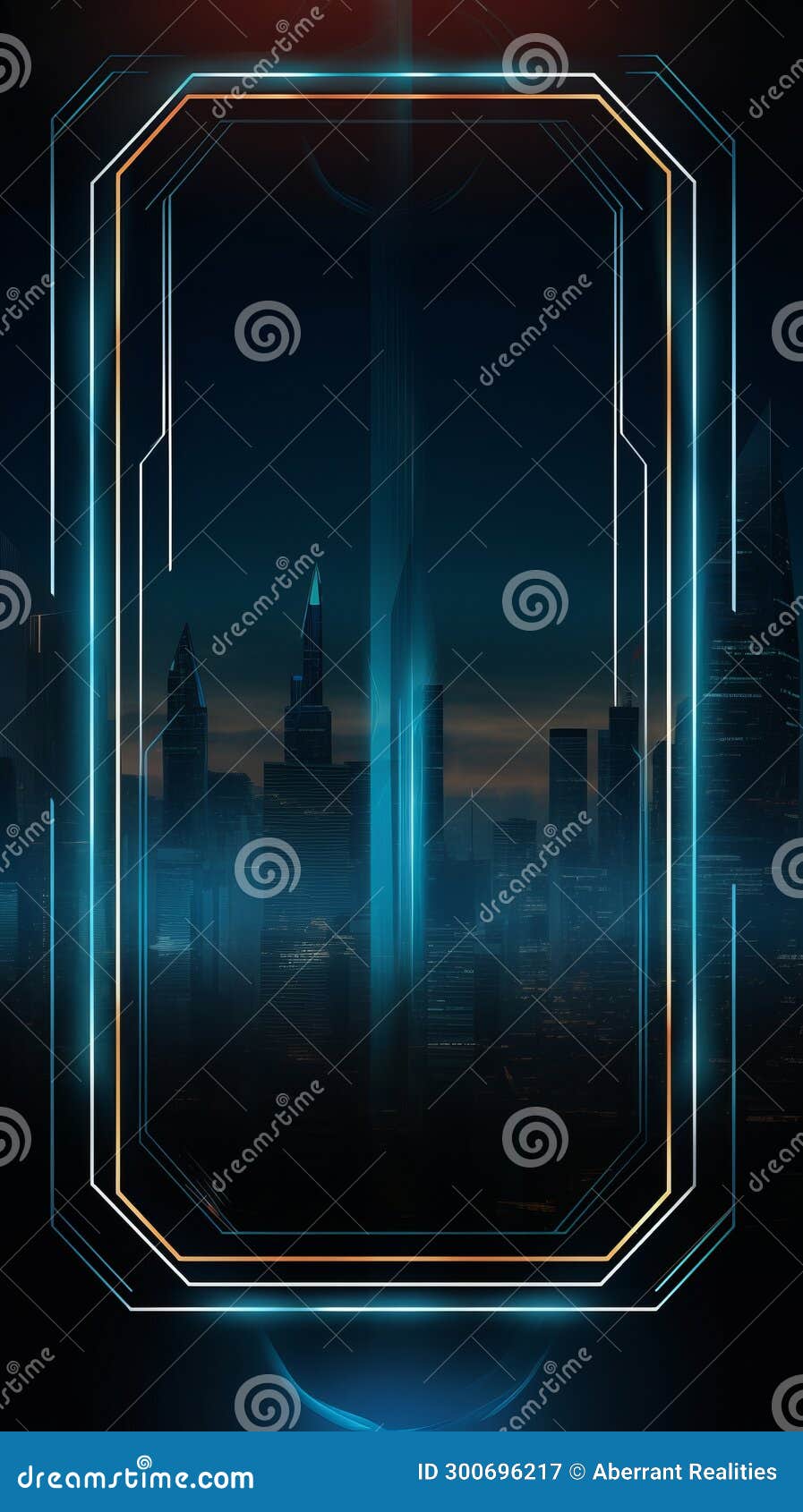 Futuristic Cityscape Background with a Futuristic Frame and a Cityscape ...