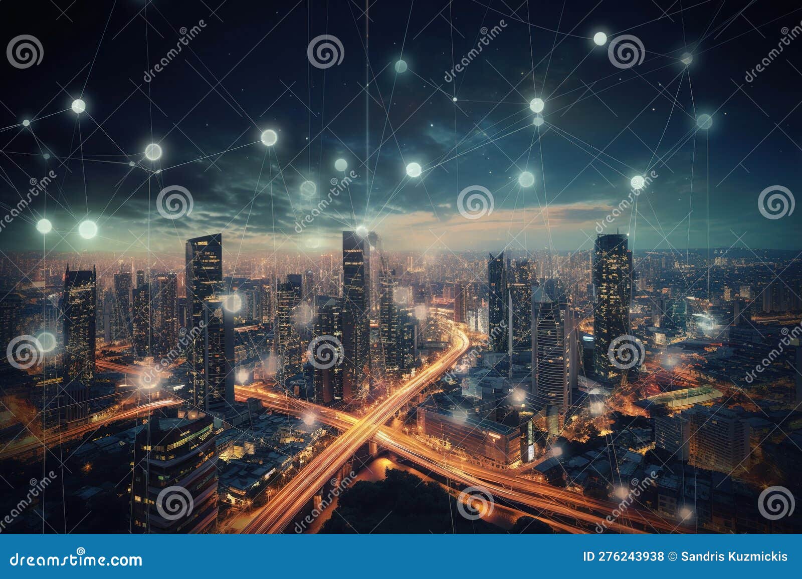 A Futuristic Cityscape with Interconnected Smart Buildings. Generative ...